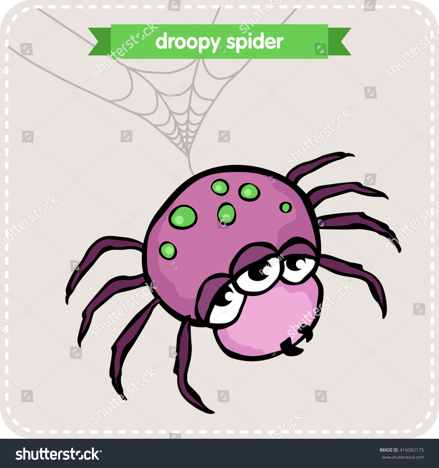 Droopy Cartoon Spider Stock Vector (Royalty Free) 416082175