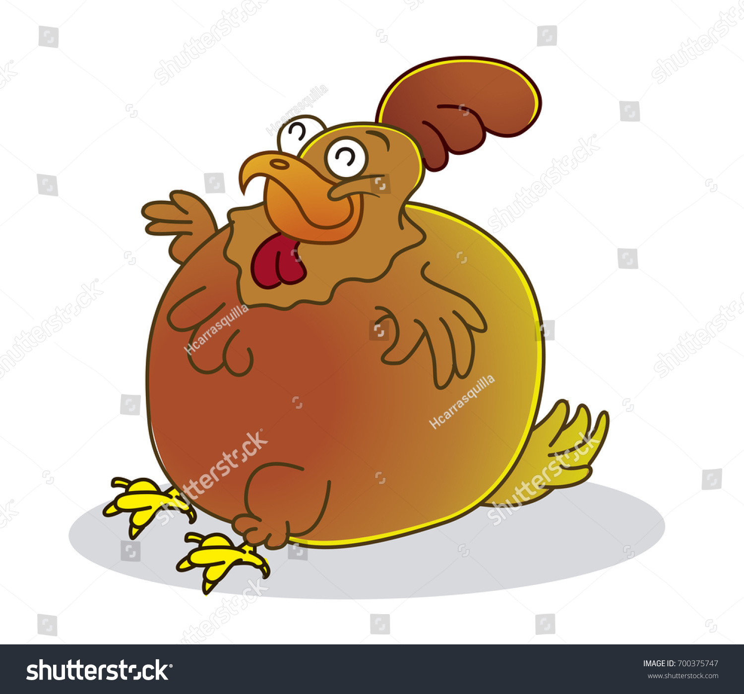 Fat Chicken Cartoon Stock Vector 700375747 - Shutterstock