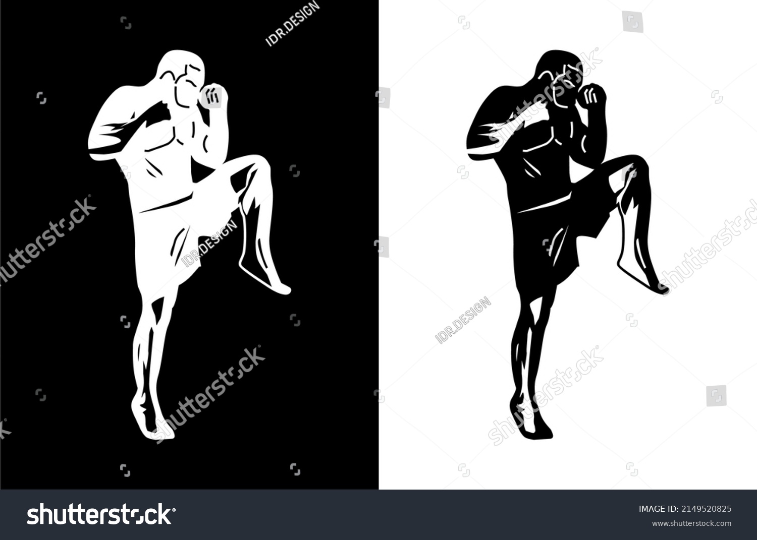 Fighter Posing Vector Illustration Stock Vector (Royalty Free ...