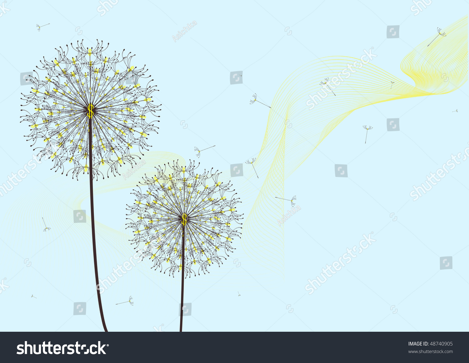 Flower Dollar Sign Vector 스톡 벡터(로열티 프리) 48740905 | Shutterstock