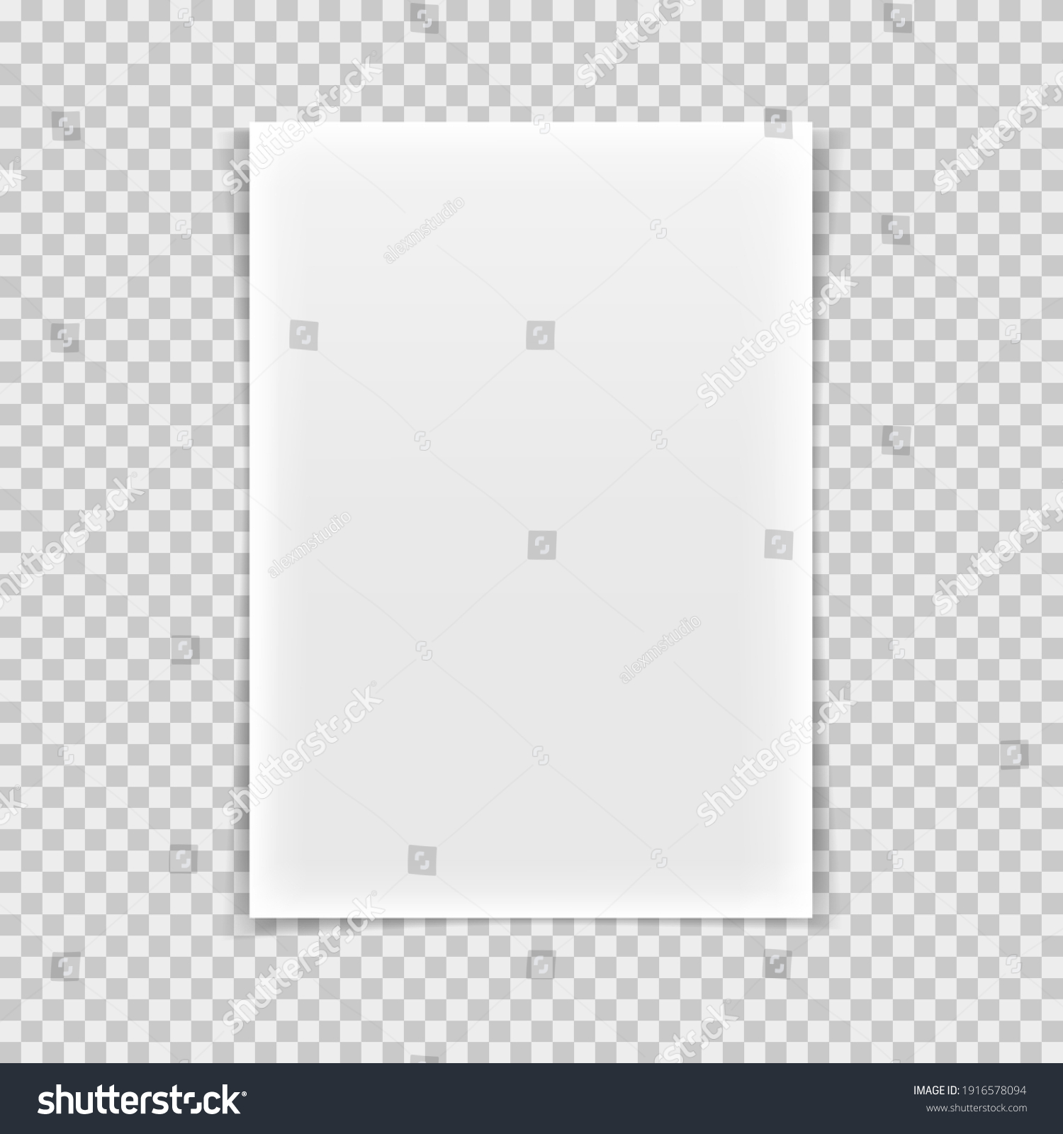 A4 Format Paper Isolated On Transparent Stock Vector (Royalty Free ...