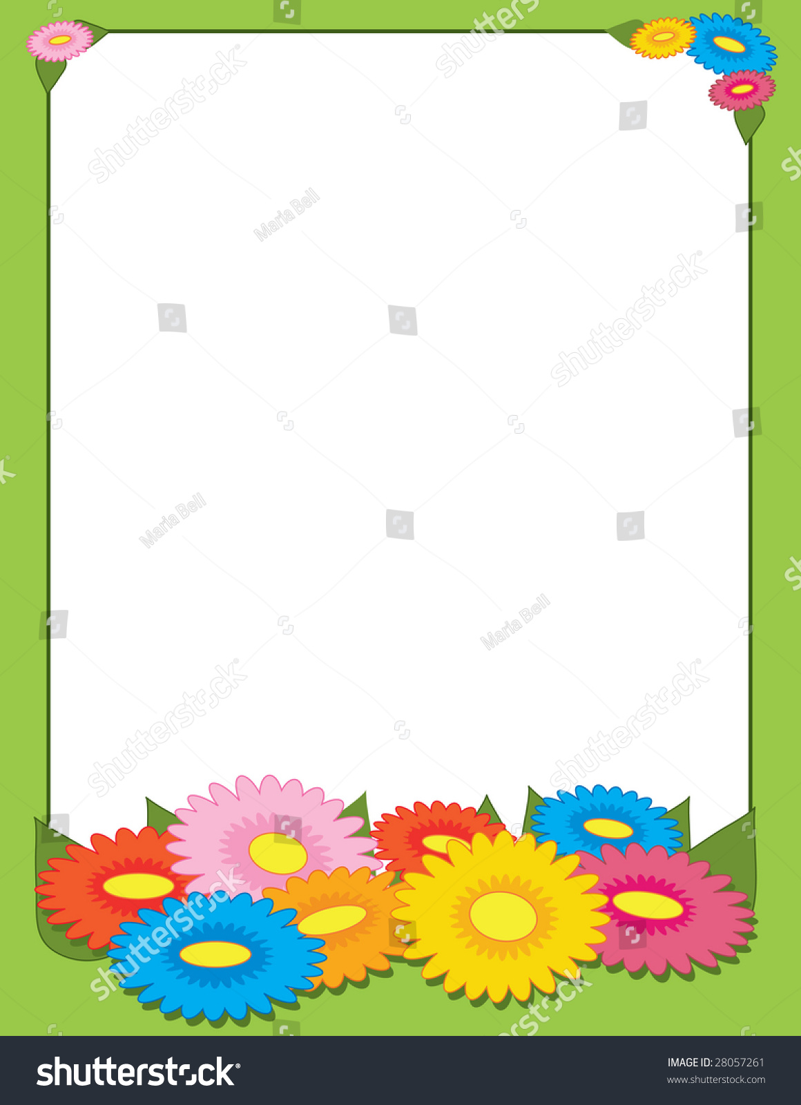 Frame Border Spring Daisies Stock Vector (Royalty Free) 28057261 ...