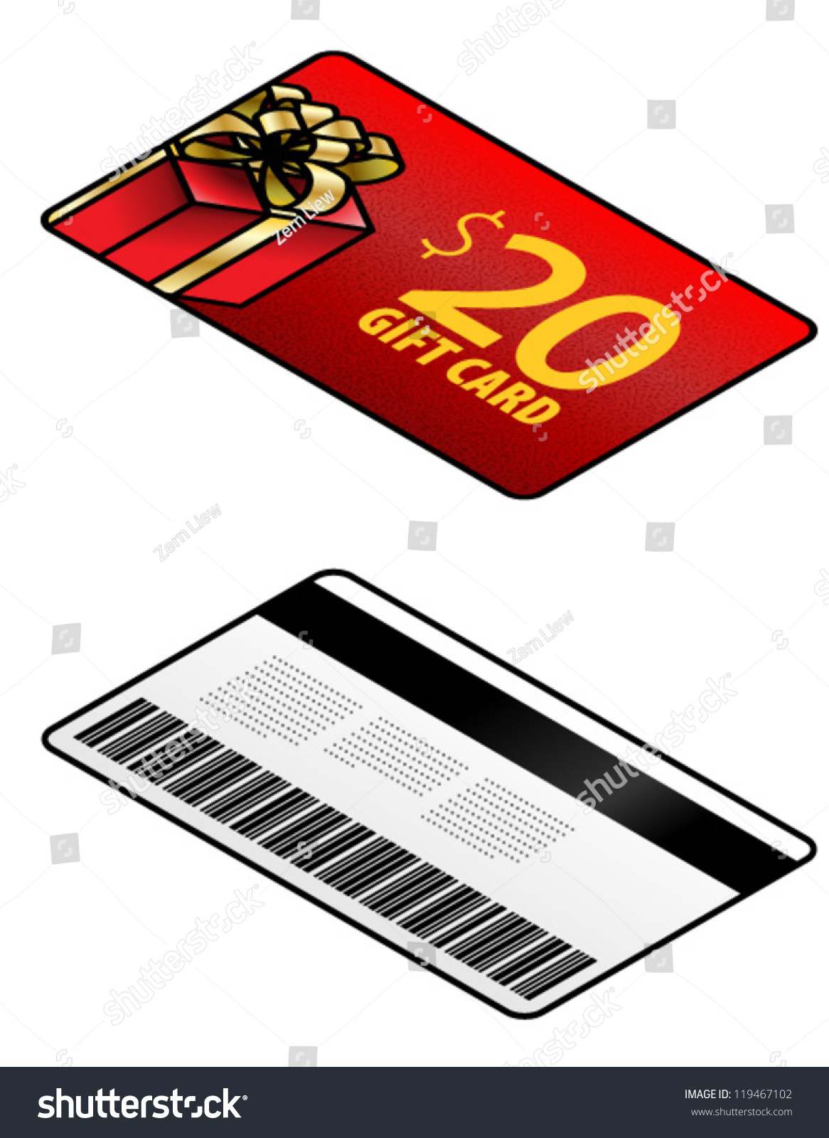 20 Gift Card Front Back 스톡 벡터(로열티 프리) 119467102 | Shutterstock