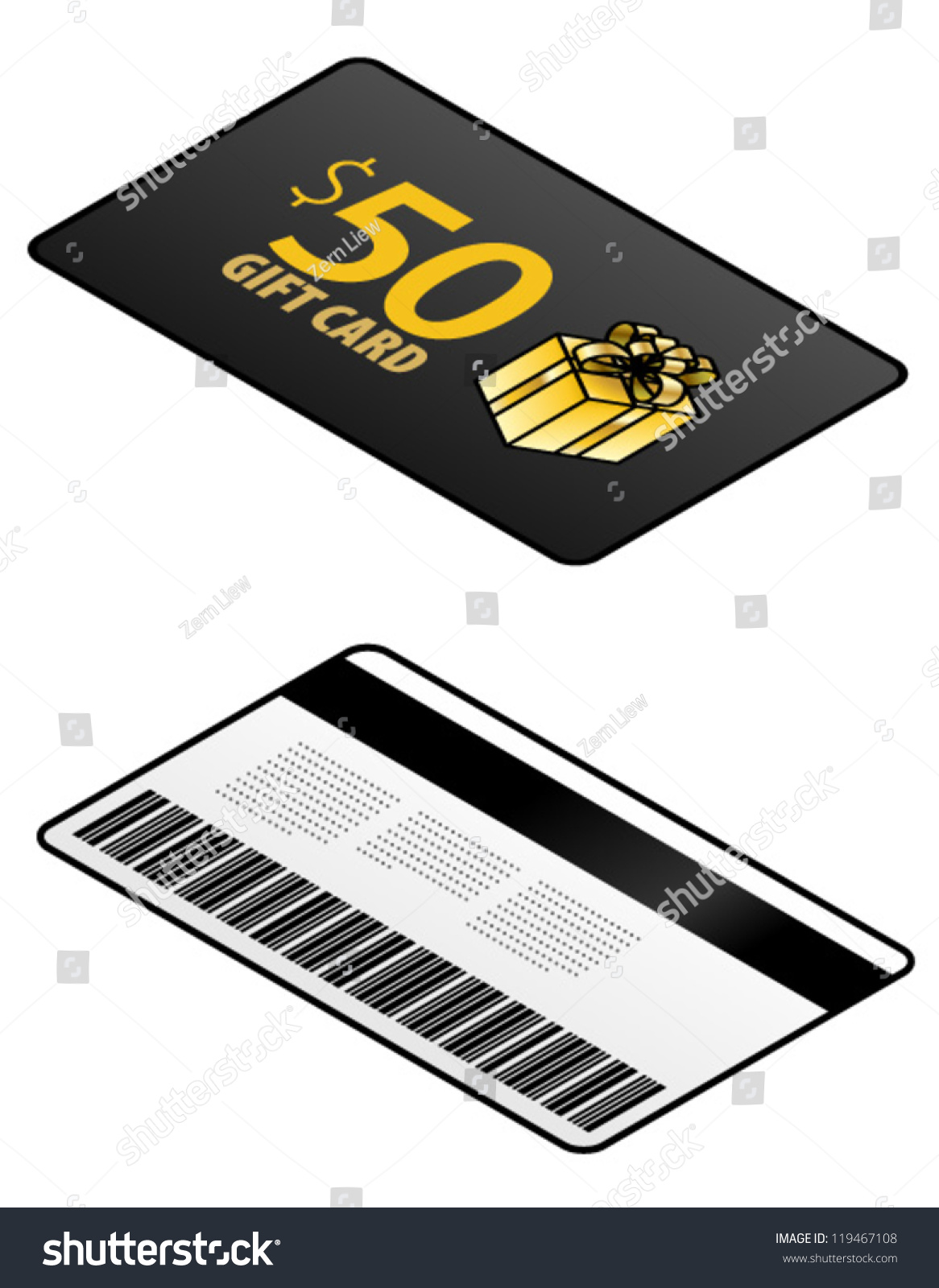 20 Gift Card Front Back Stock Vector (Royalty Free) 119467108 ...