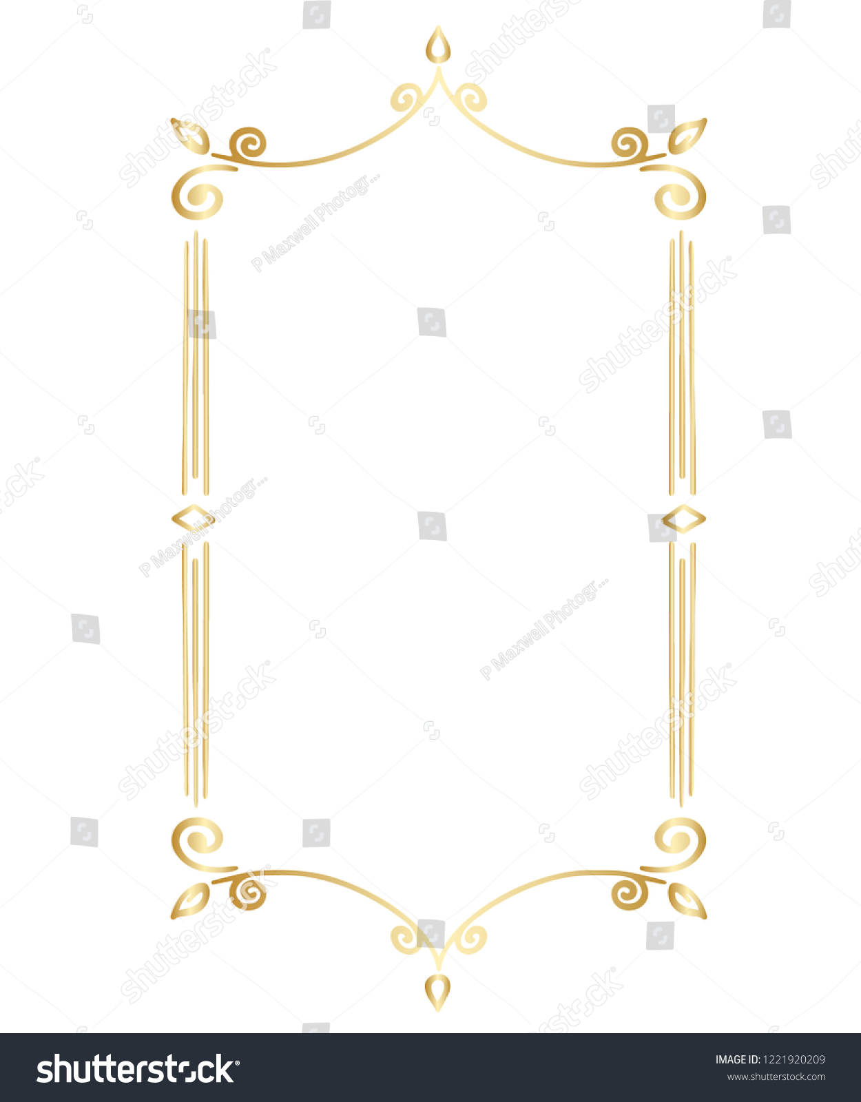 Golden Vector Border Design Use Various: Stock-Vektorgrafik (Lizenzfrei ...