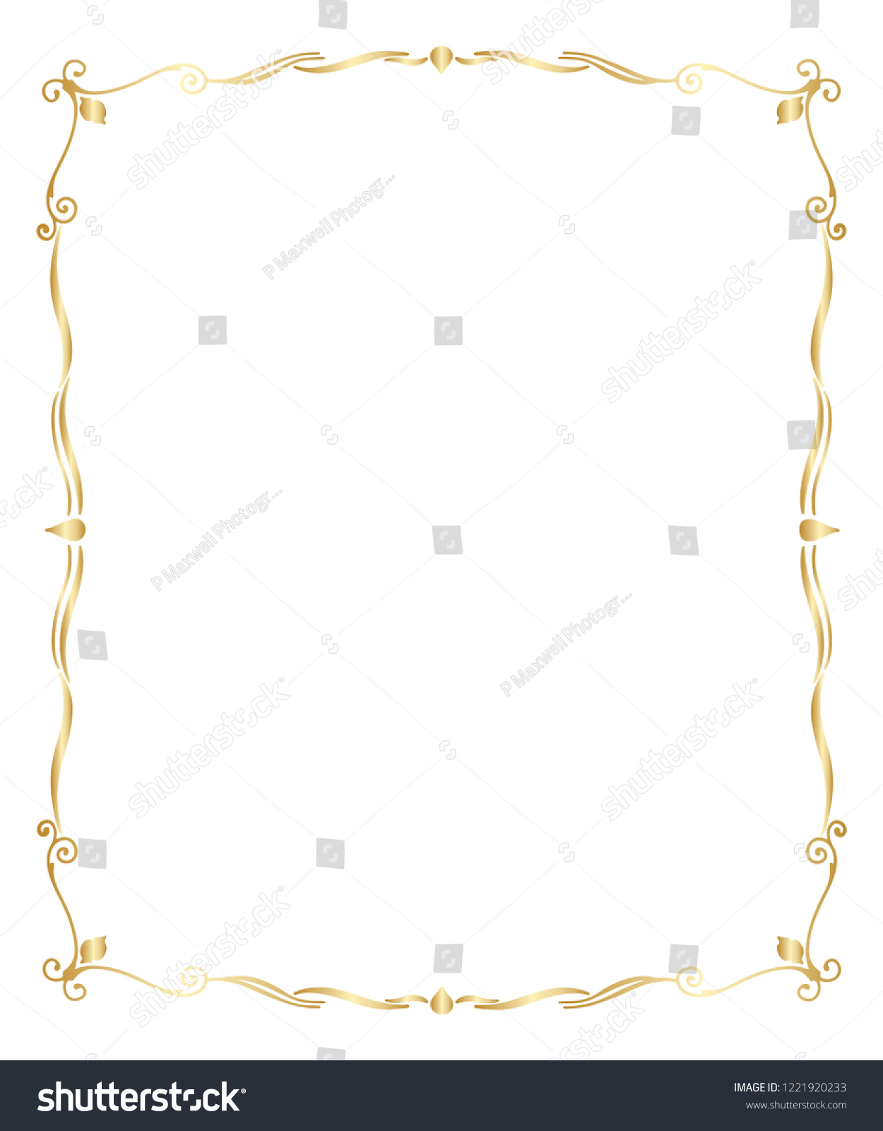 Golden Vector Border Design Use Various Stock Vector (Royalty Free ...