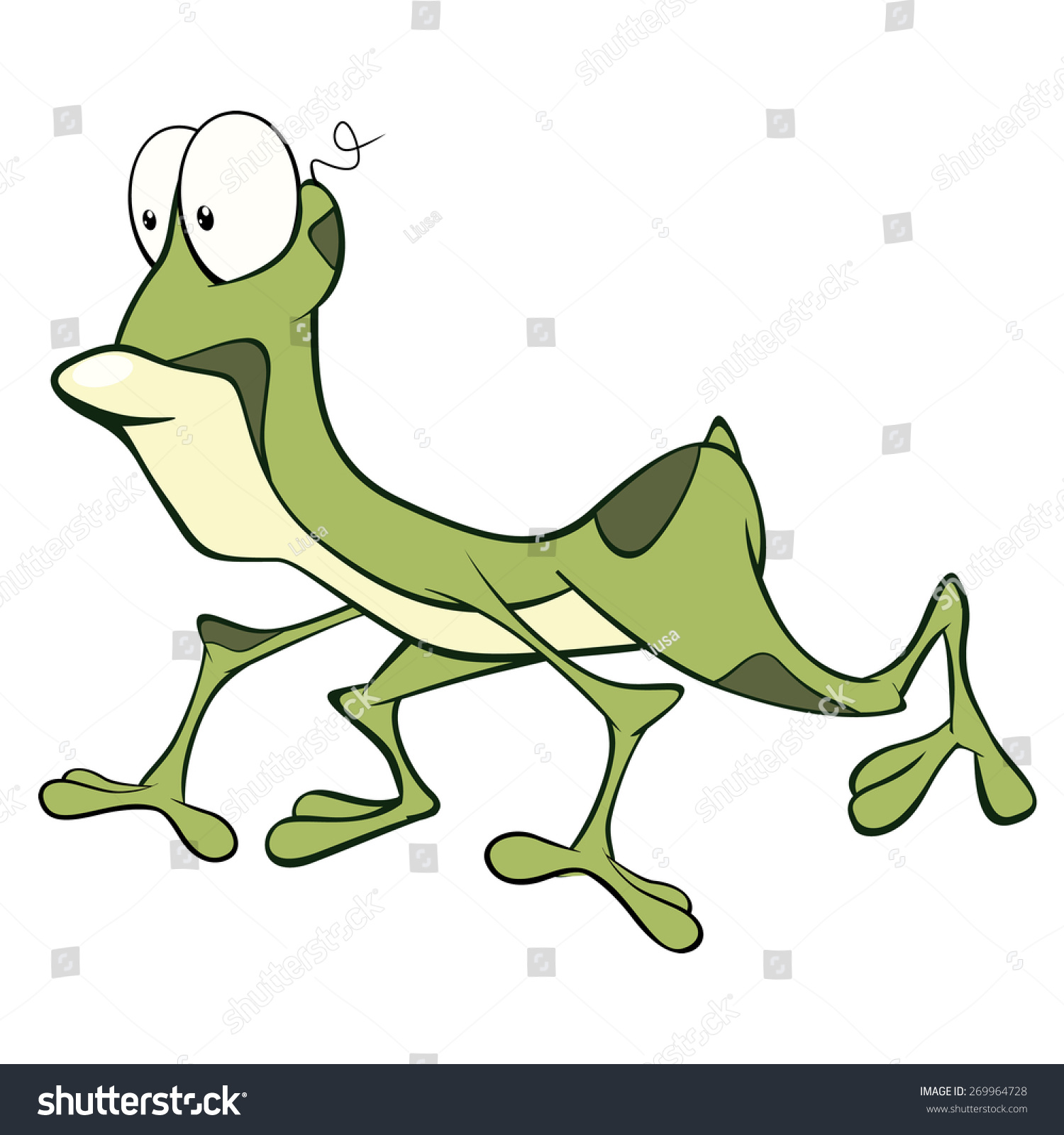 Green Frog Cartoon Stock Vector (Royalty Free) 269964728 | Shutterstock