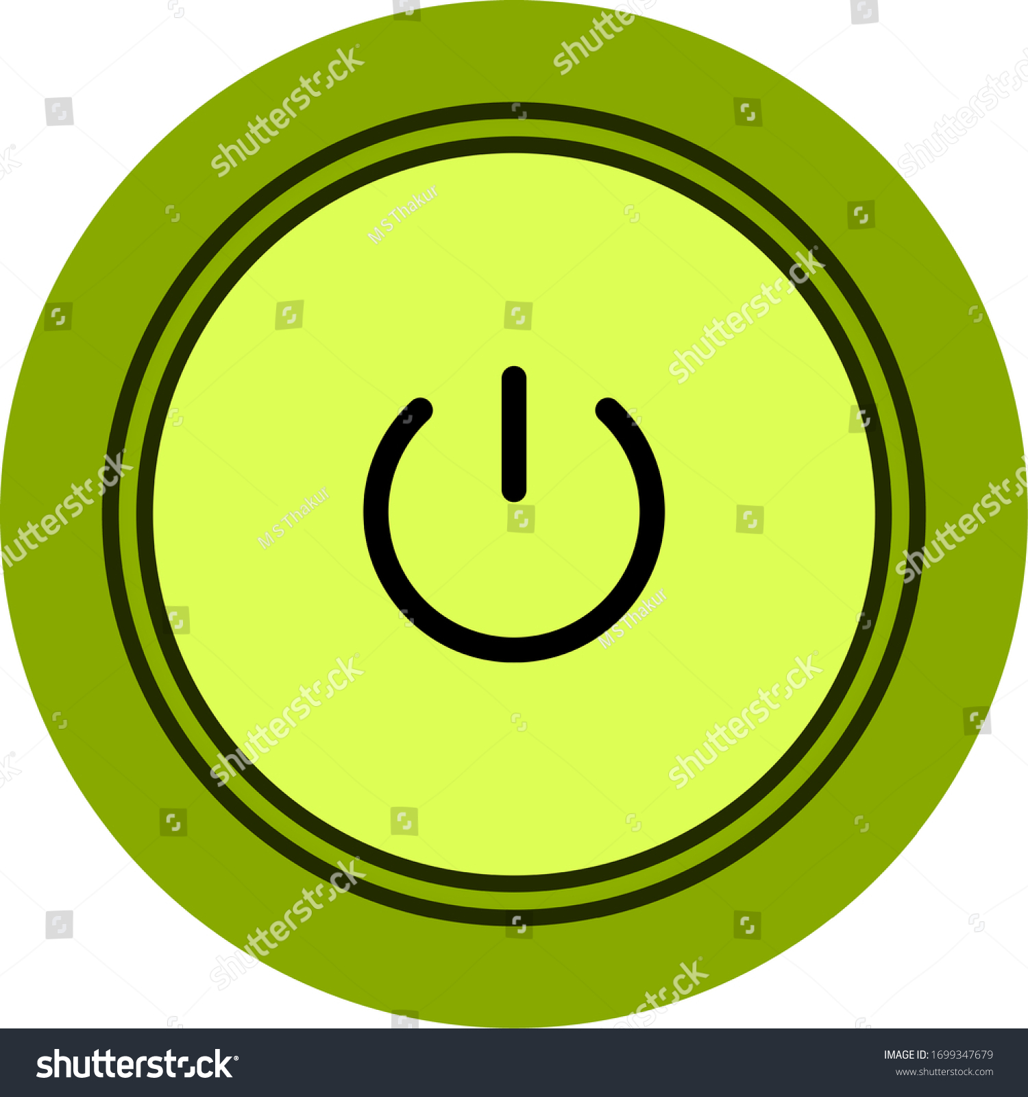 Green Push Button Logo Vector Image Stock Vector (Royalty Free) 1699347679