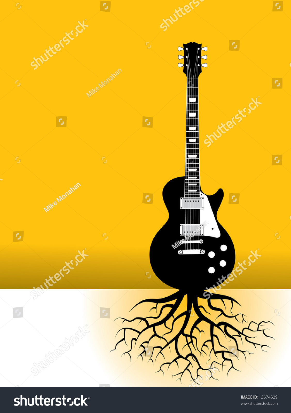 Guitar Tree Roots Stock Vector (Royalty Free) 13674529
