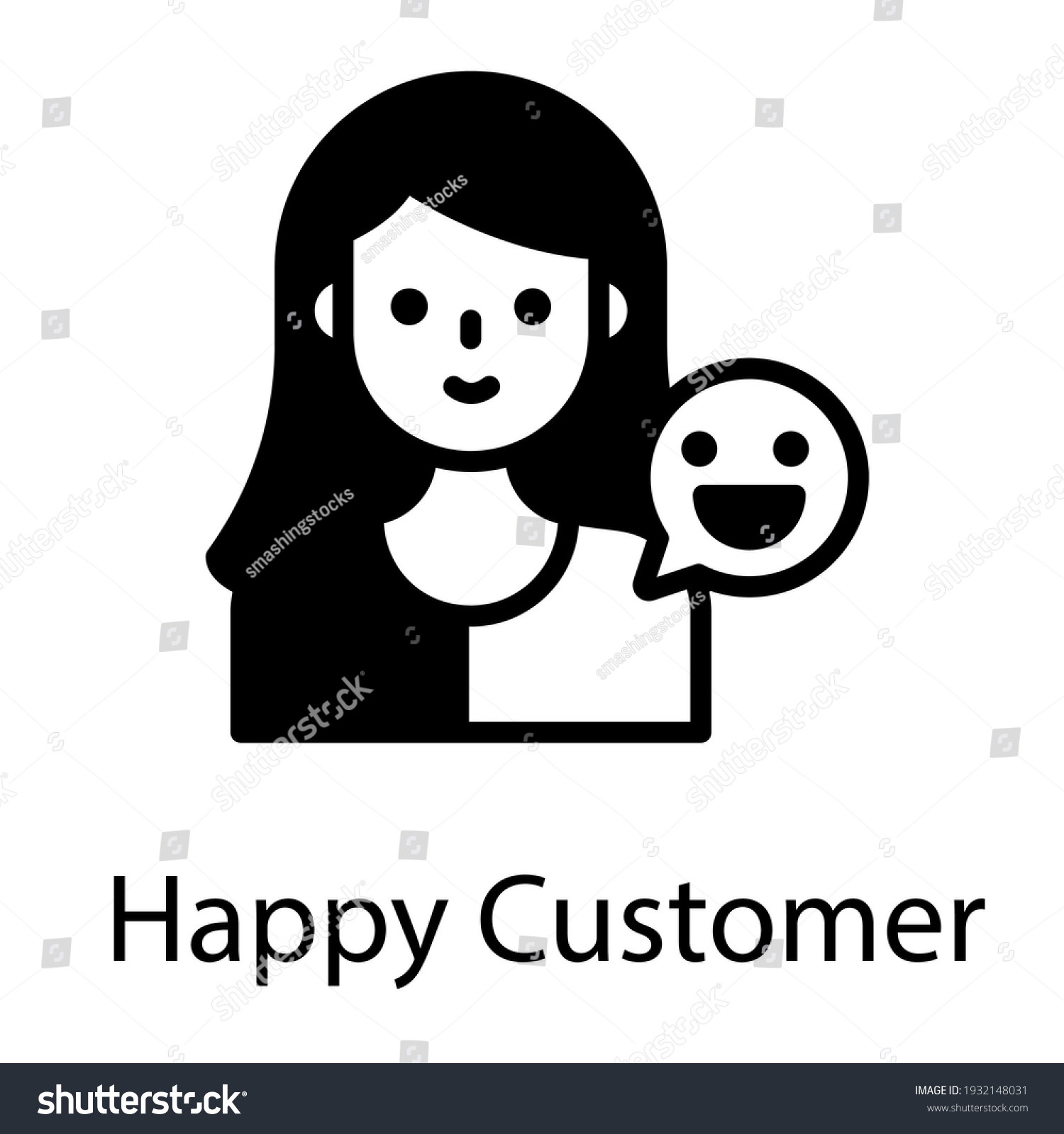 Happy Customer Emoticon Solid Icon Stock Vector (Royalty Free) 1932148031