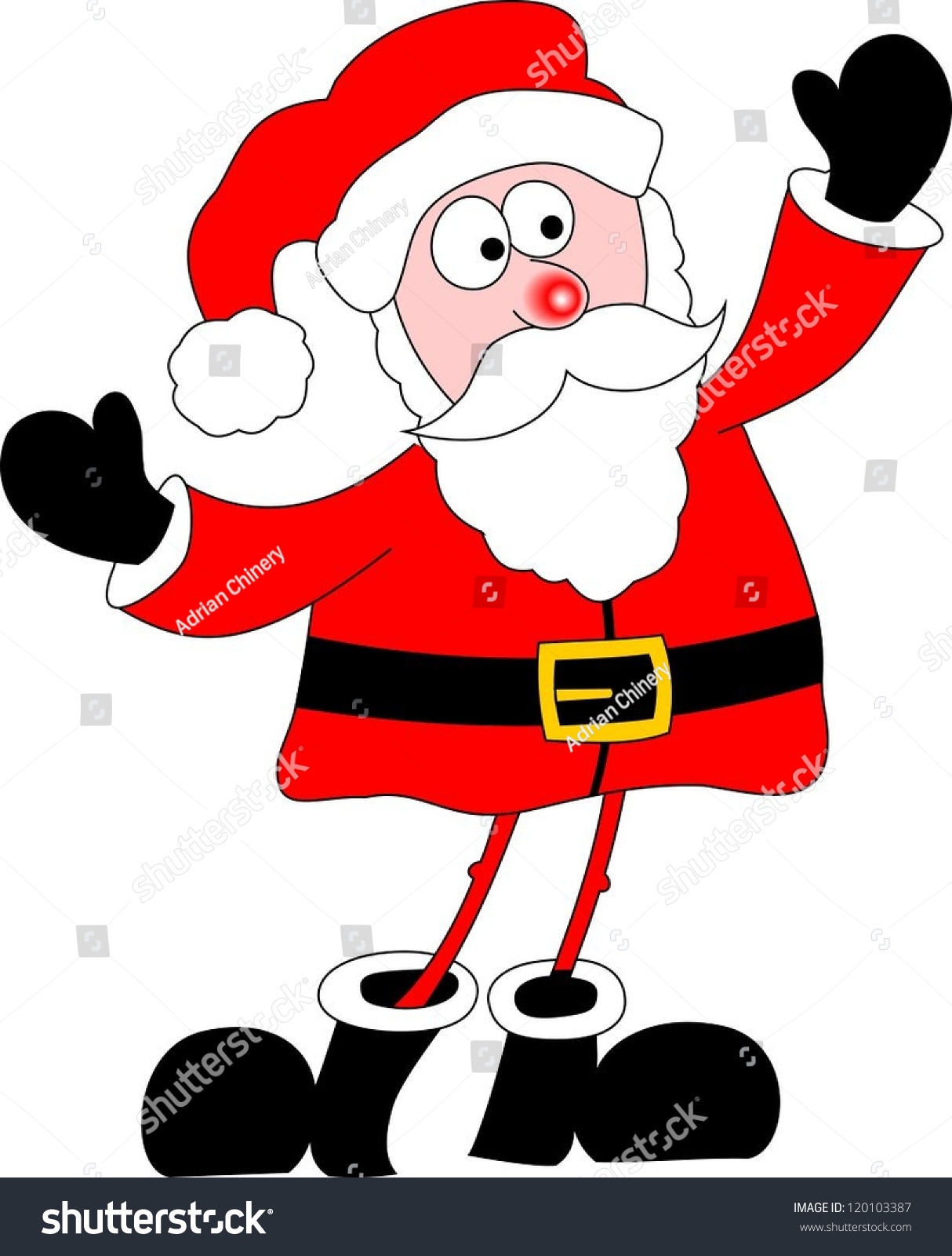 Happy Santa Vector Stock Vector (Royalty Free) 120103387