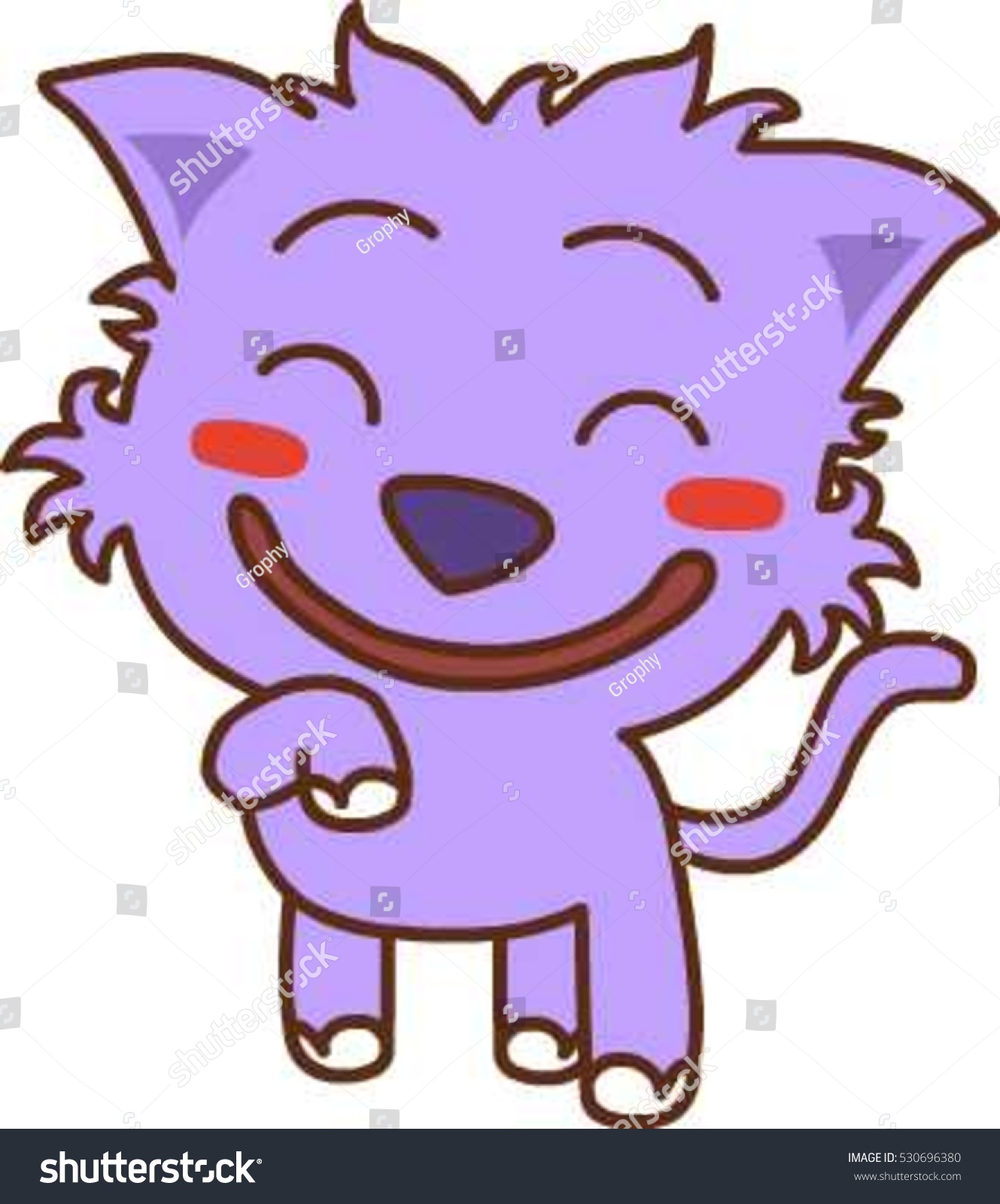 Happy Smiley Cat Stock Vector (Royalty Free) 530696380