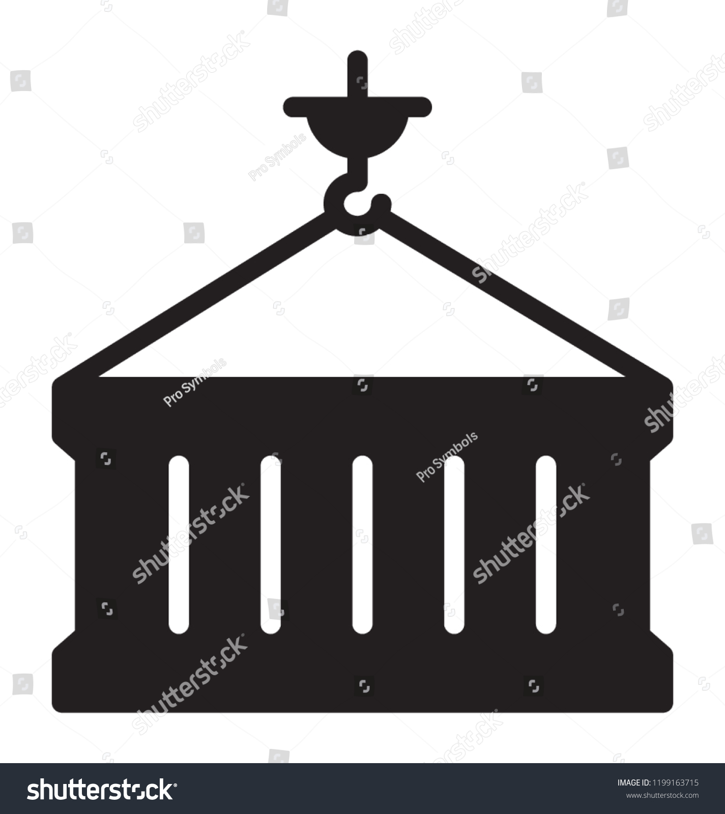 Heavy Container Lifting Icon Stock Vector (Royalty Free) 1199163715 ...