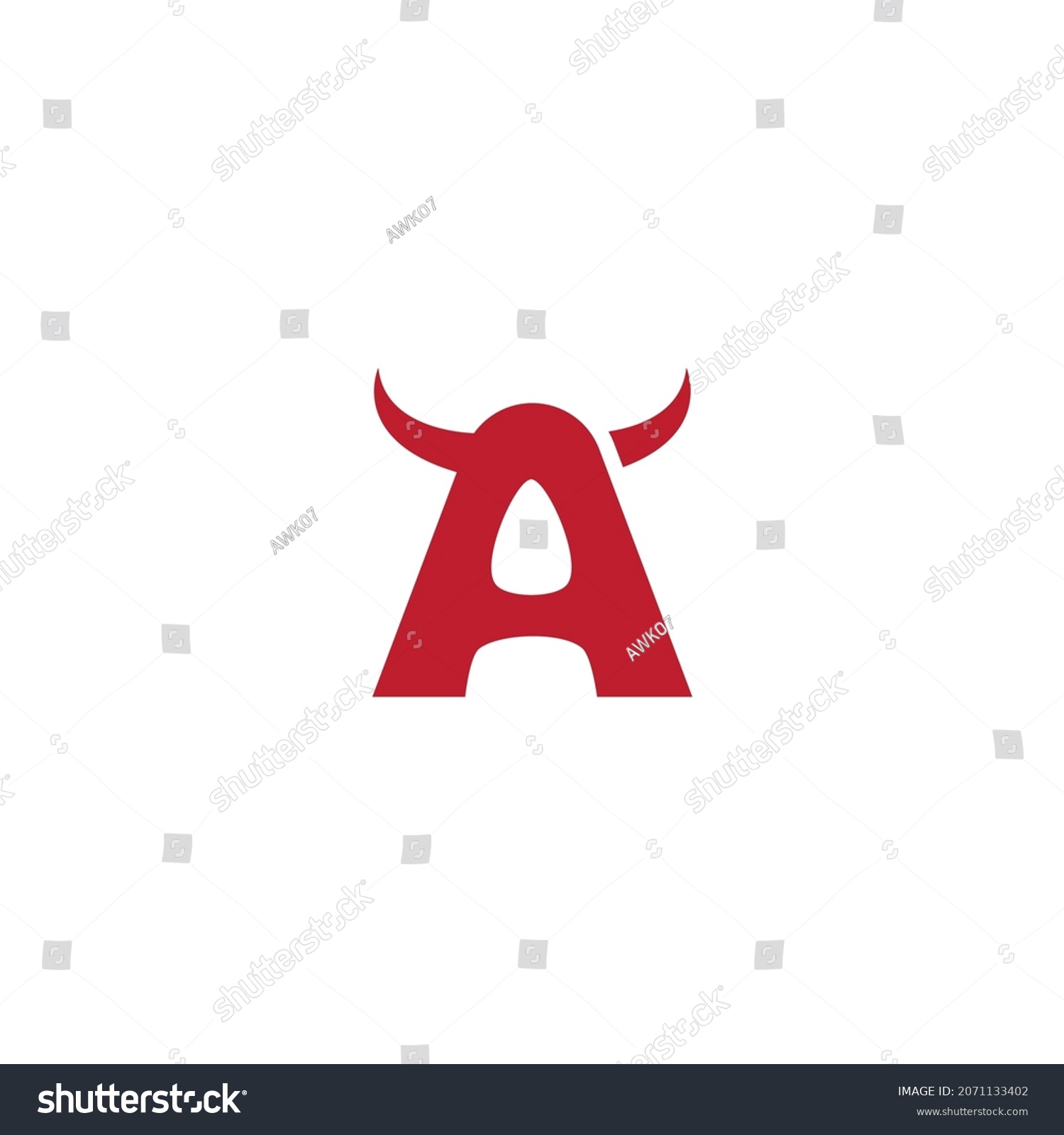 Initial Letter Devil Horn Logo Vector Stock Vector (Royalty Free ...