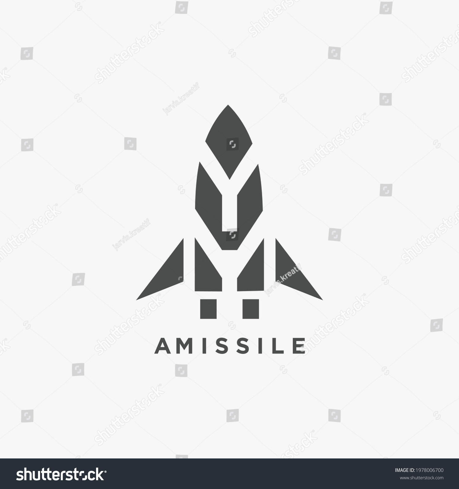 Initial Logo Missile Design Concept Stock Vector (Royalty Free ...
