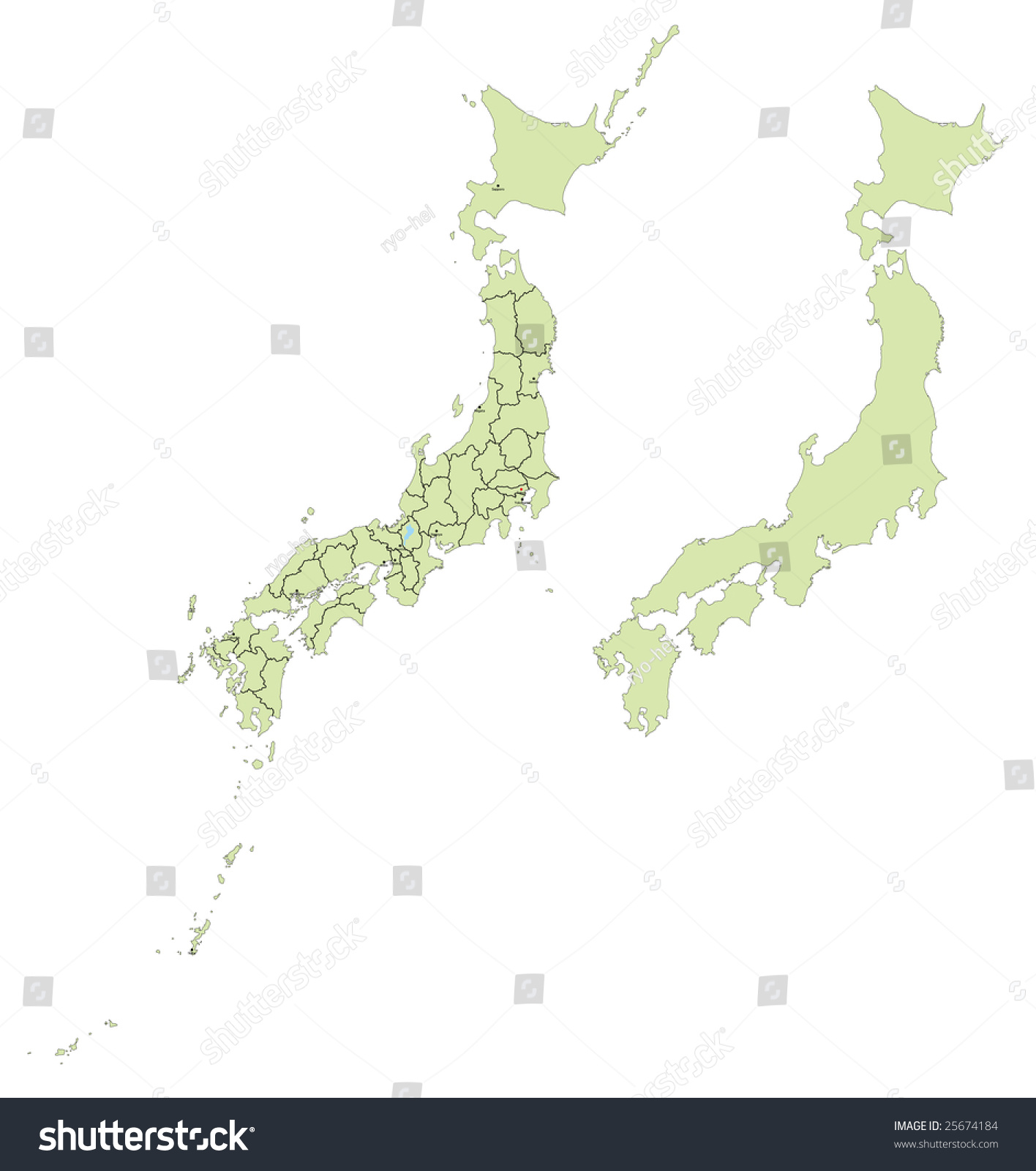 Japanese Map Prefectural Border: стоковая векторная графика (без ...