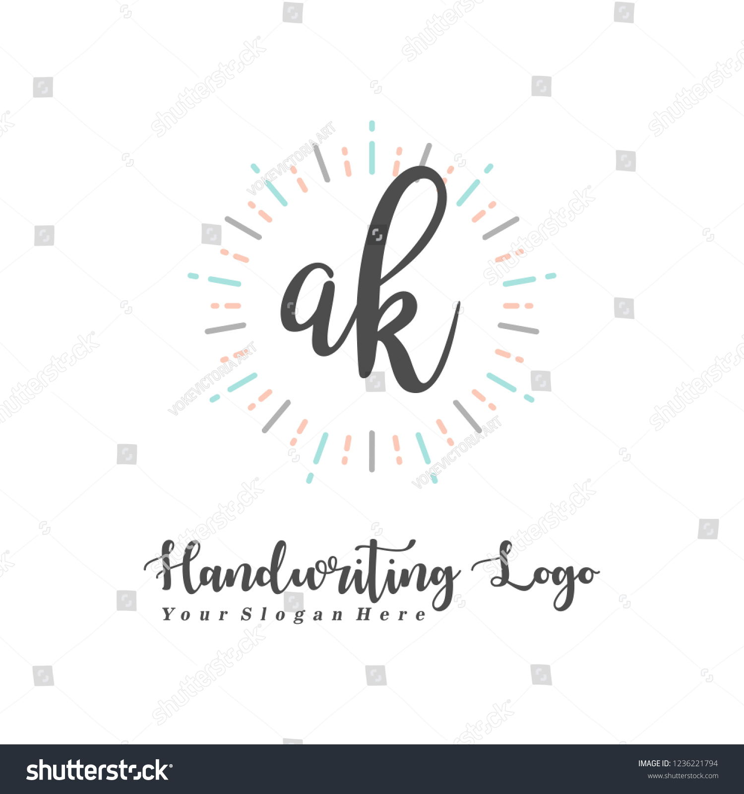 K Initial Handwriting Logo Vector Stock Vector (Royalty Free ...