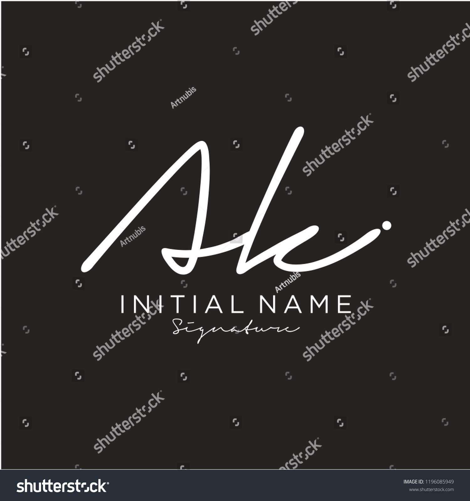 K Signature Initial Logo Template Vector Stock Vector (Royalty Free ...