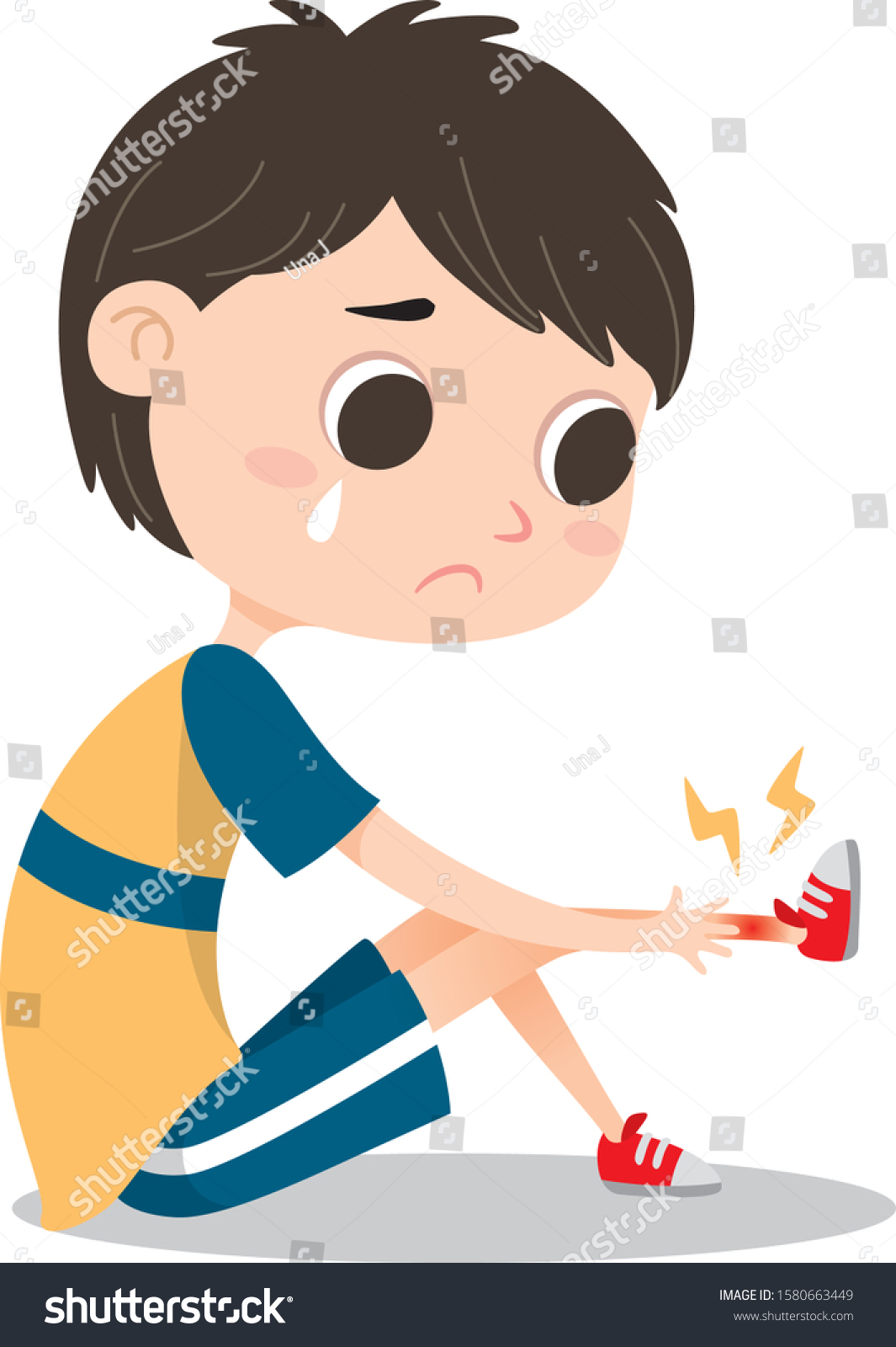 Kid Sprained Ankle: เวกเตอร์สต็อก (ปลอดค่าลิขสิทธิ์) 1580663449