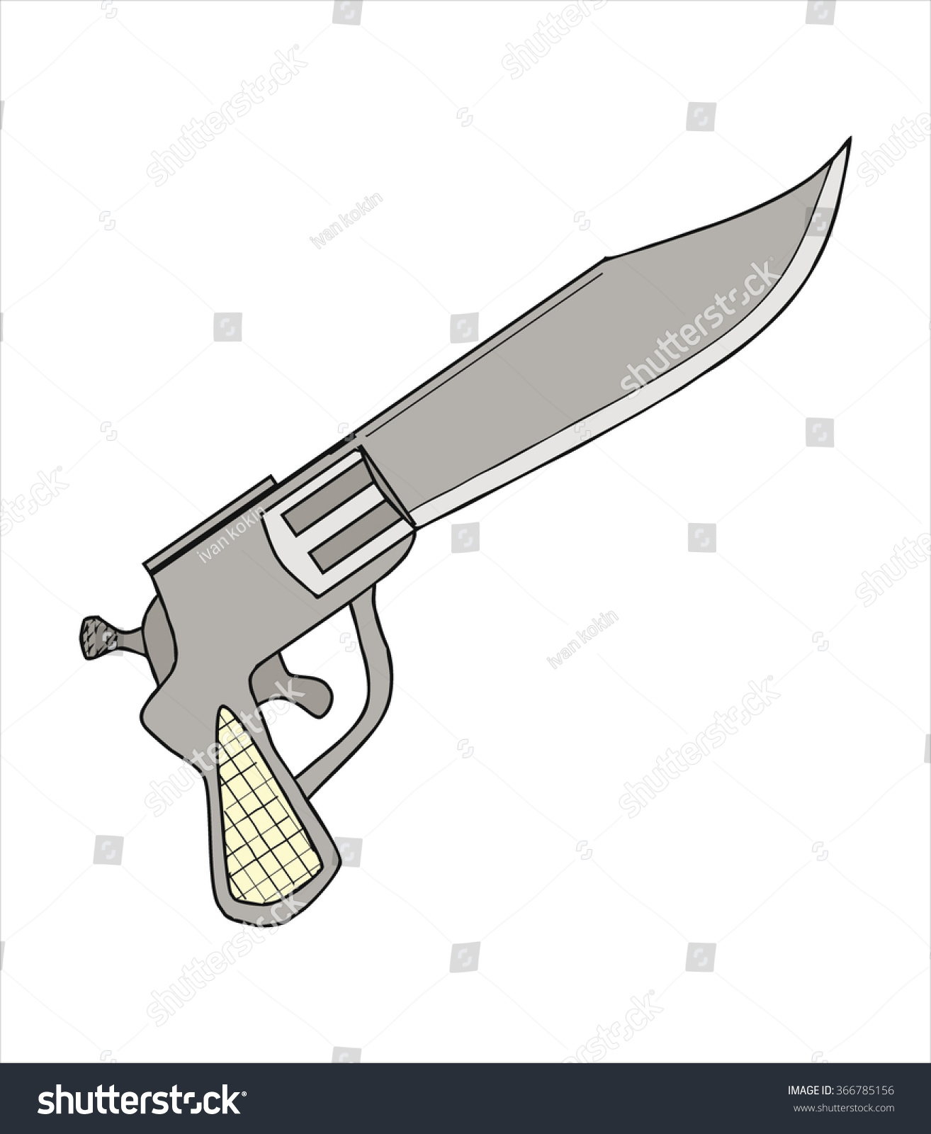 Knife Gun Weapons Cartoon Vector Stock Vector (Royalty Free) 366785156