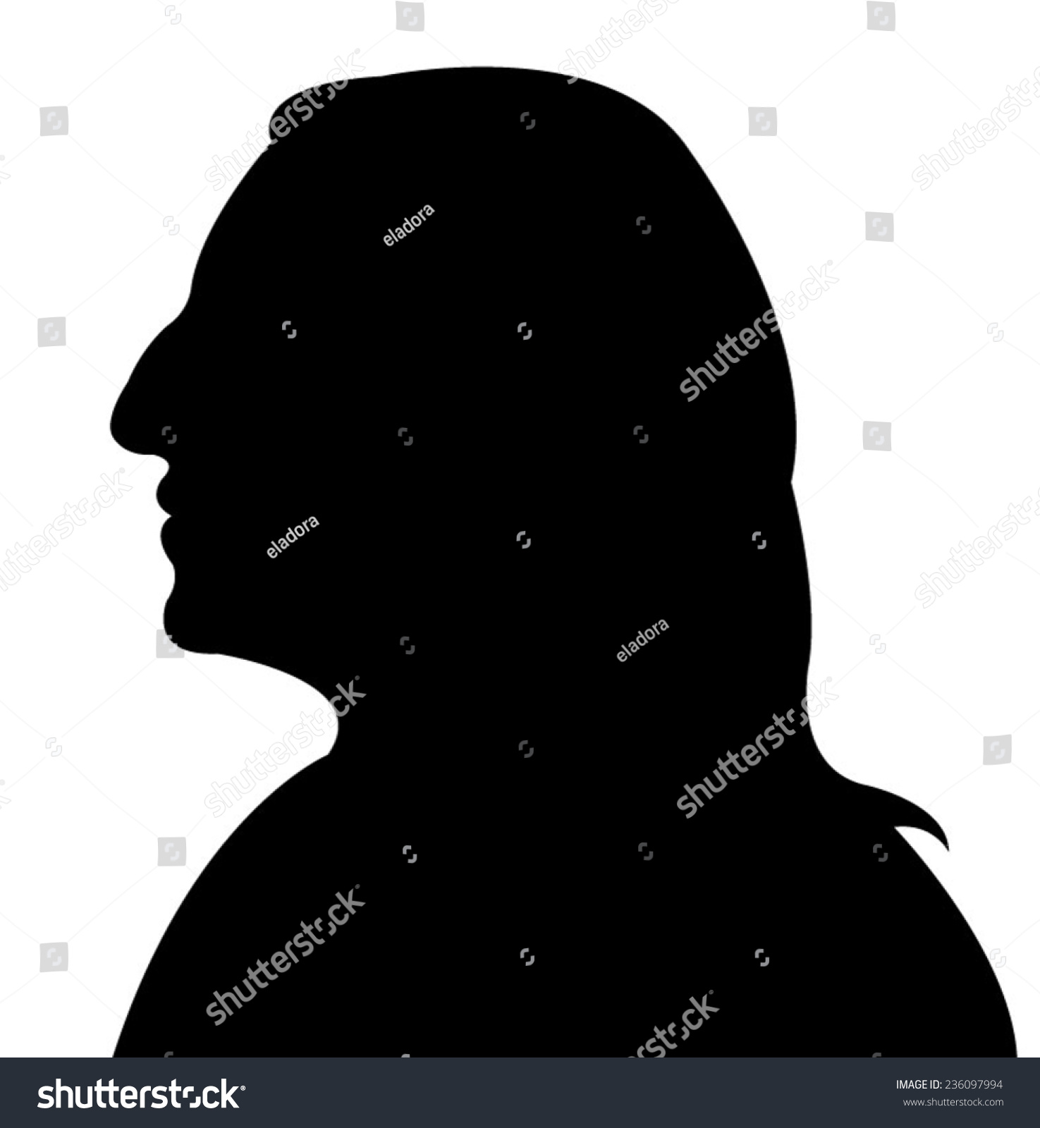Lady Head Silhouette Vector Stock Vector (Royalty Free) 236097994 ...