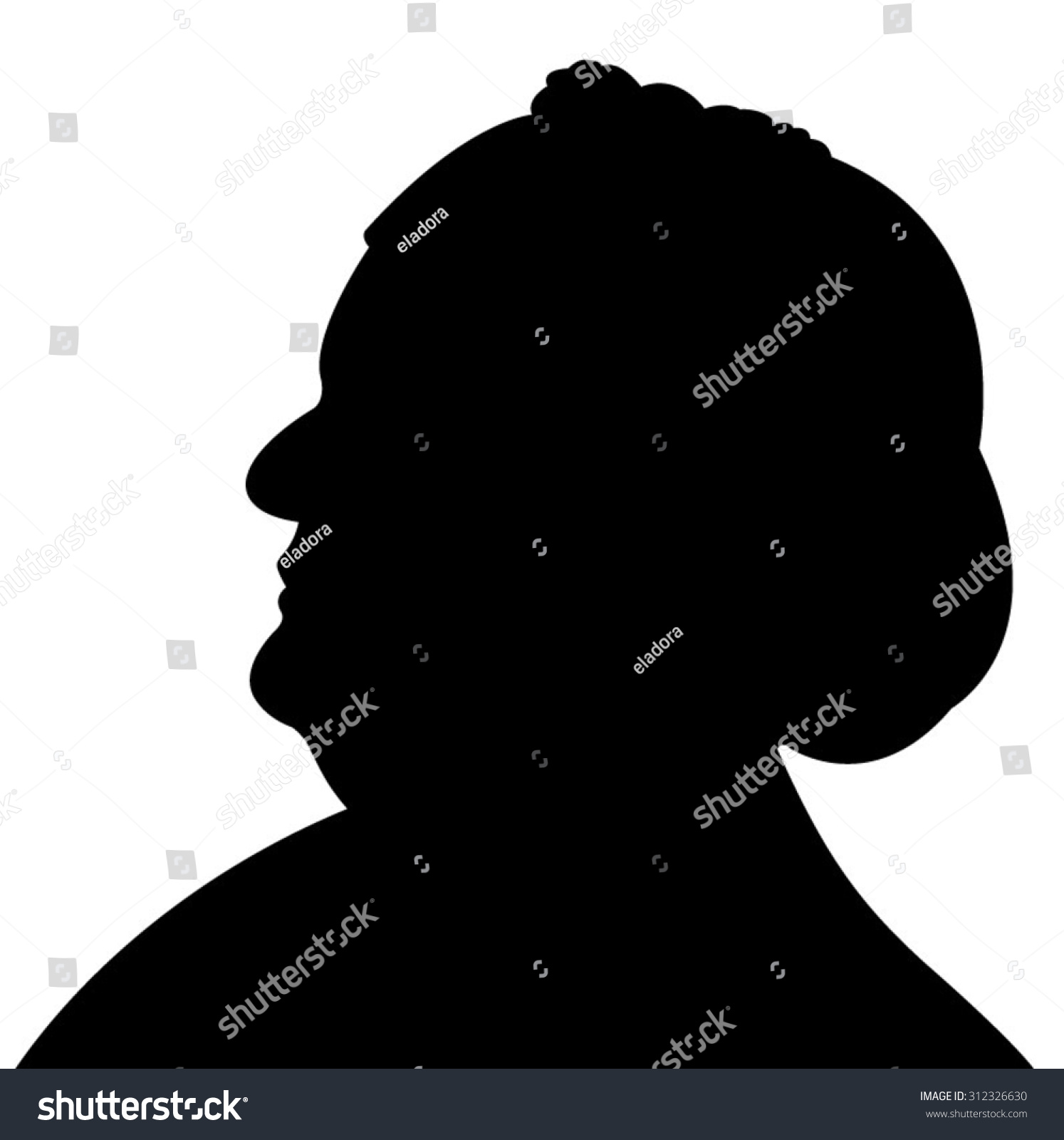 Lady Head Silhouette Vector Stock Vector (Royalty Free) 312326630