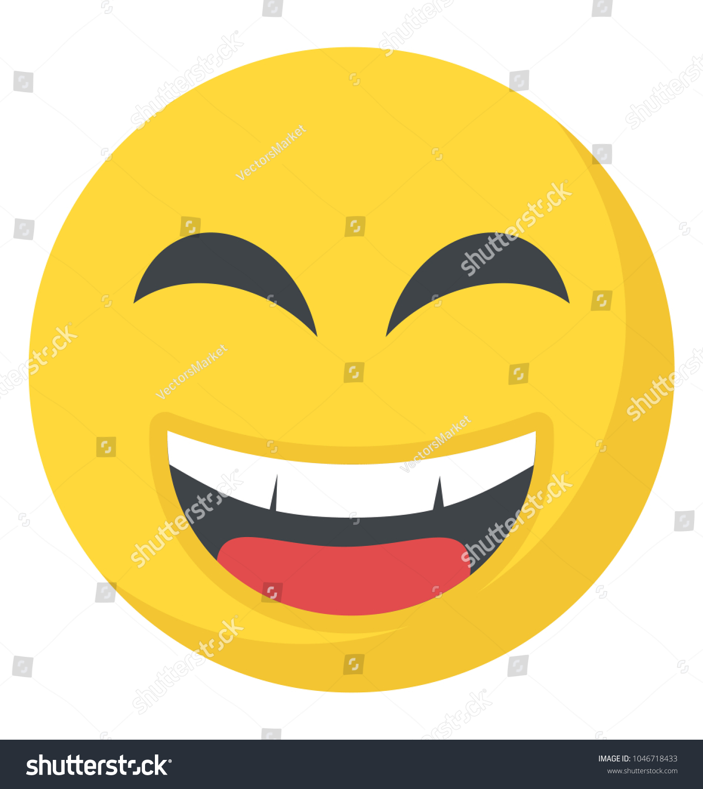 Laughing Expression Shown Via Smiley Stock Vector (Royalty Free) 1046718433