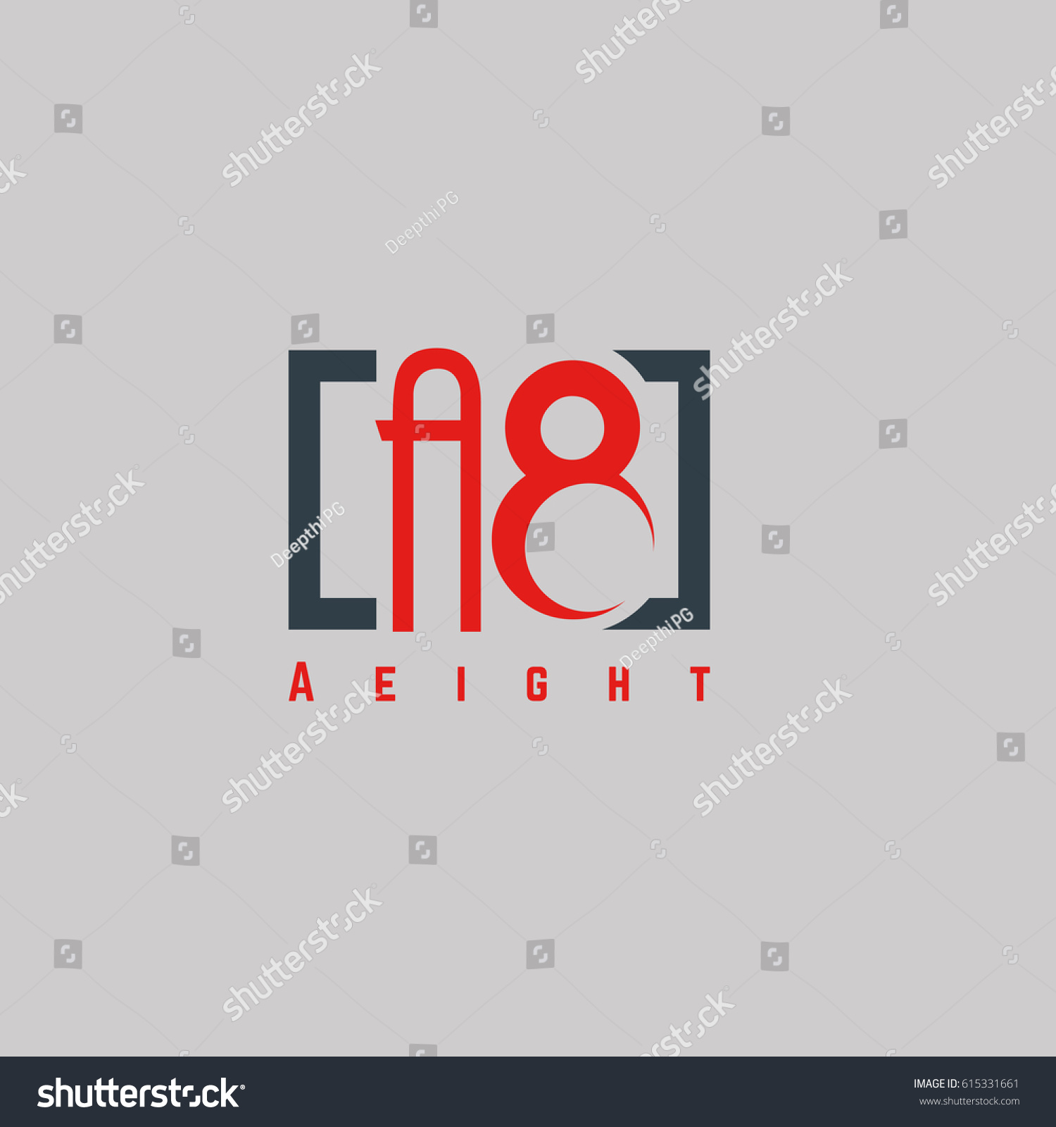 8 Letter Digit Logo Design Vector Stock Vector (Royalty Free) 615331661