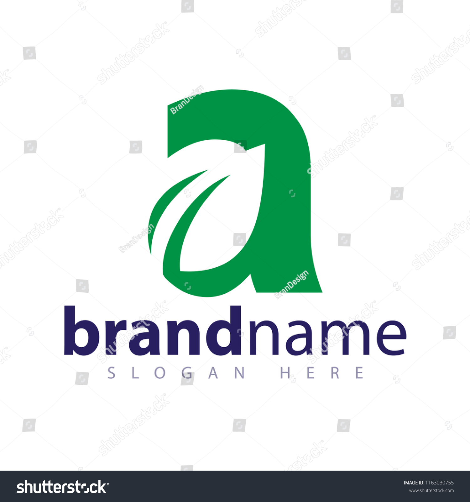 Letter Leaf Logo Icon Vector Stock Vector (Royalty Free) 1163030755
