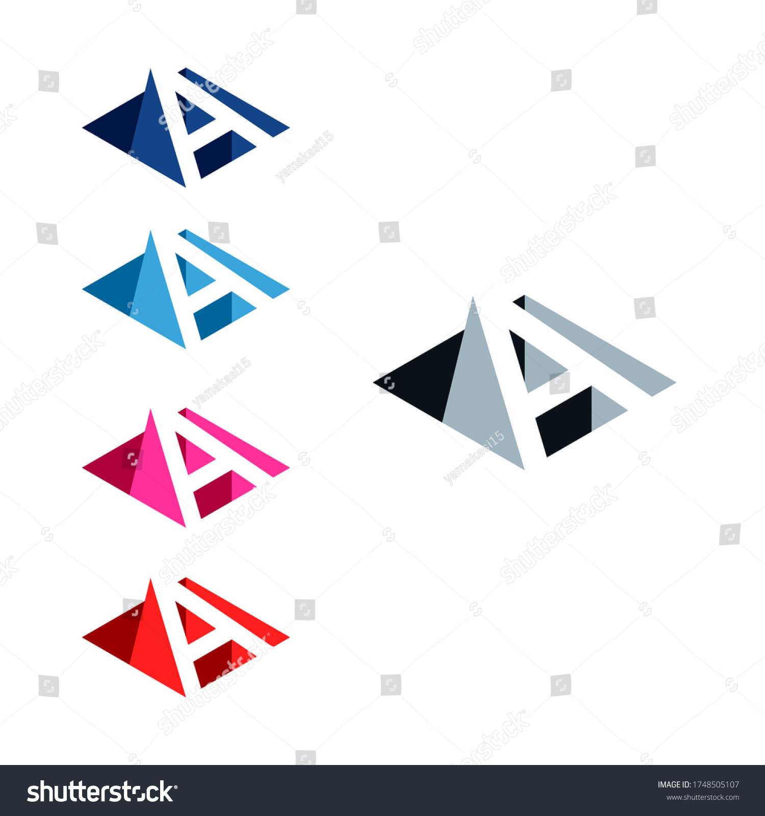 Letter Negative 3d Effect Logo Concept Stock Vector (Royalty Free ...