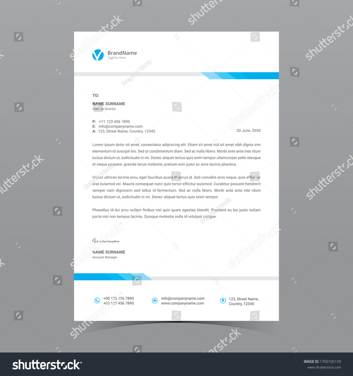 A4 Letterhead Template Vector Design Stock Vector (Royalty Free ...