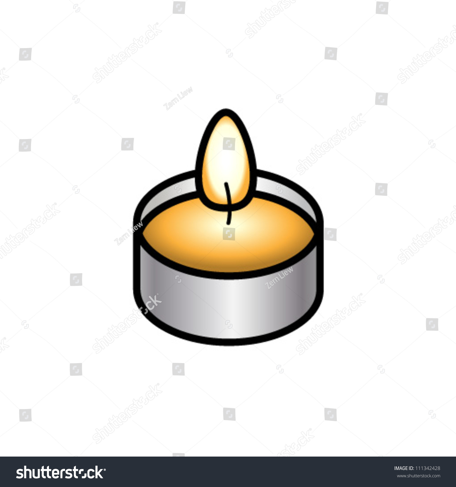Lit Tealight Stock Vector (Royalty Free) 111342428 | Shutterstock