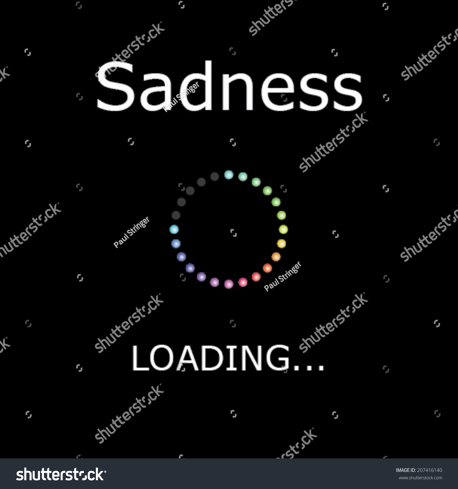 Loading Illustration Black Background Sadness Stock Vector (Royalty ...