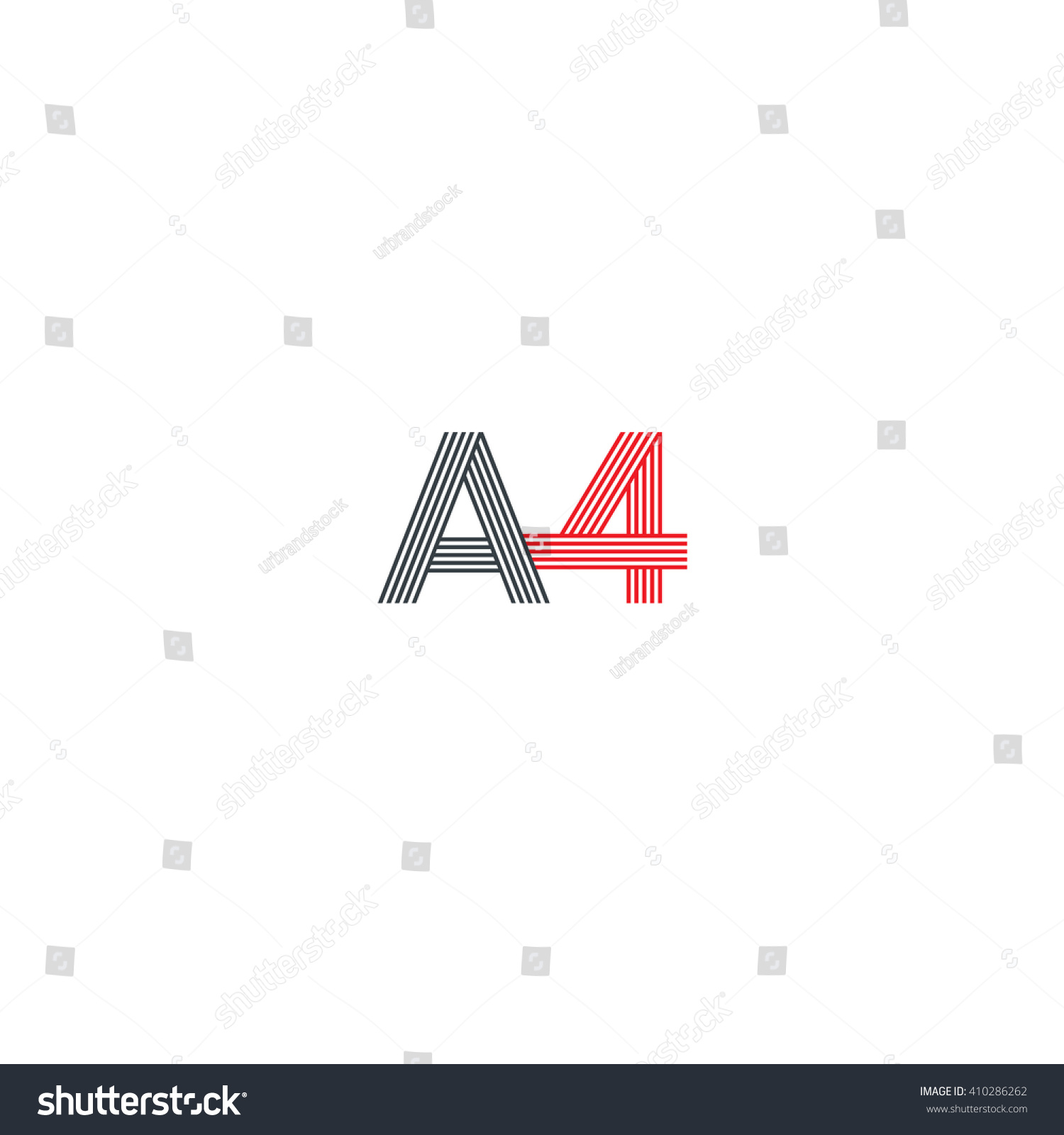 A4 Logo Black Red Stock Vector (Royalty Free) 410286262