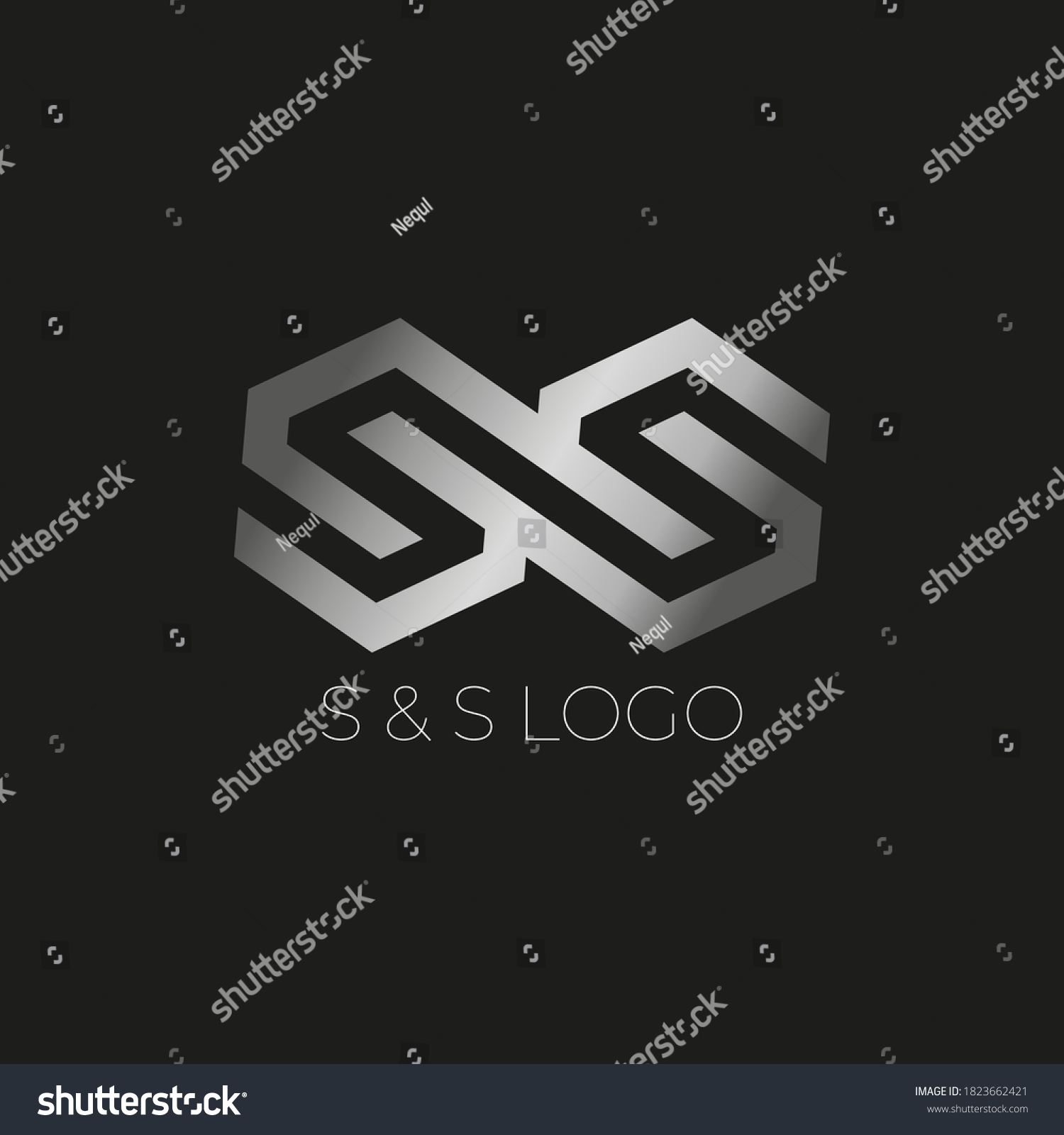 Logo Monogram Concept Two Continuous S Stock Vector (Royalty Free ...