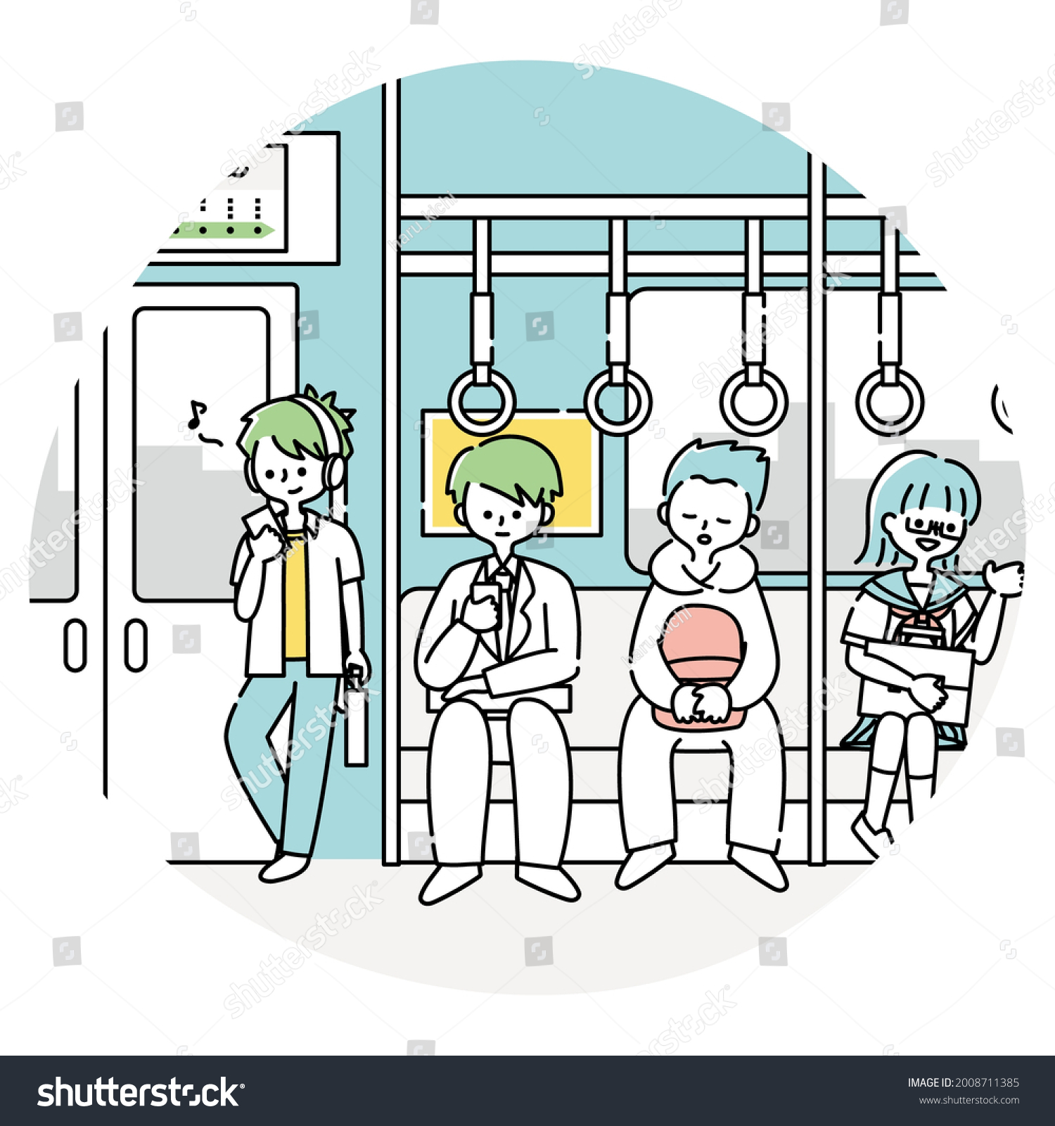 Man Commuting By Train Stock Vector (Royalty Free) 2008711385 ...
