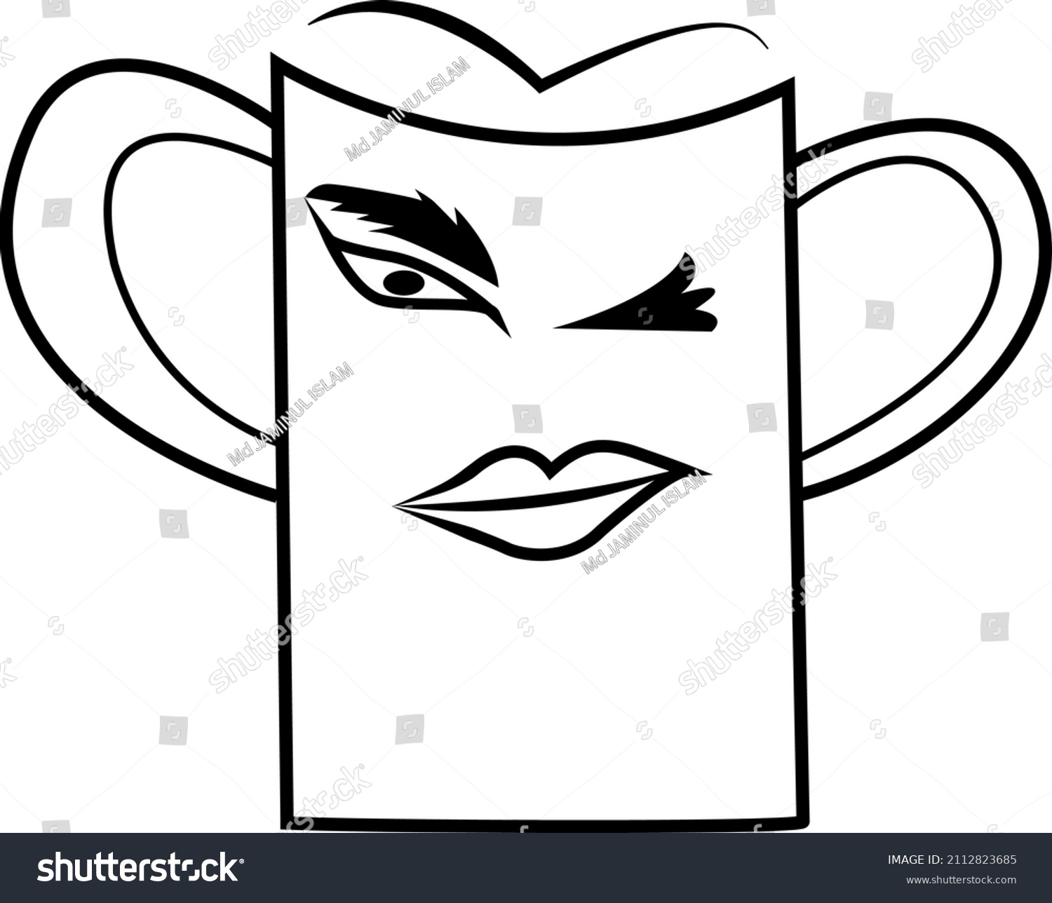 Man Face Cup Vector Design Stock Vector (Royalty Free) 2112823685 ...