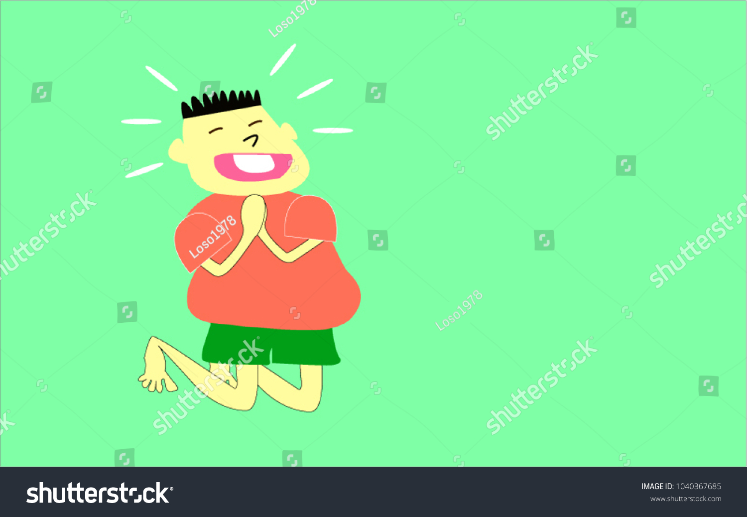Man Happy Cartoon Vector Stock Vector (Royalty Free) 1040367685