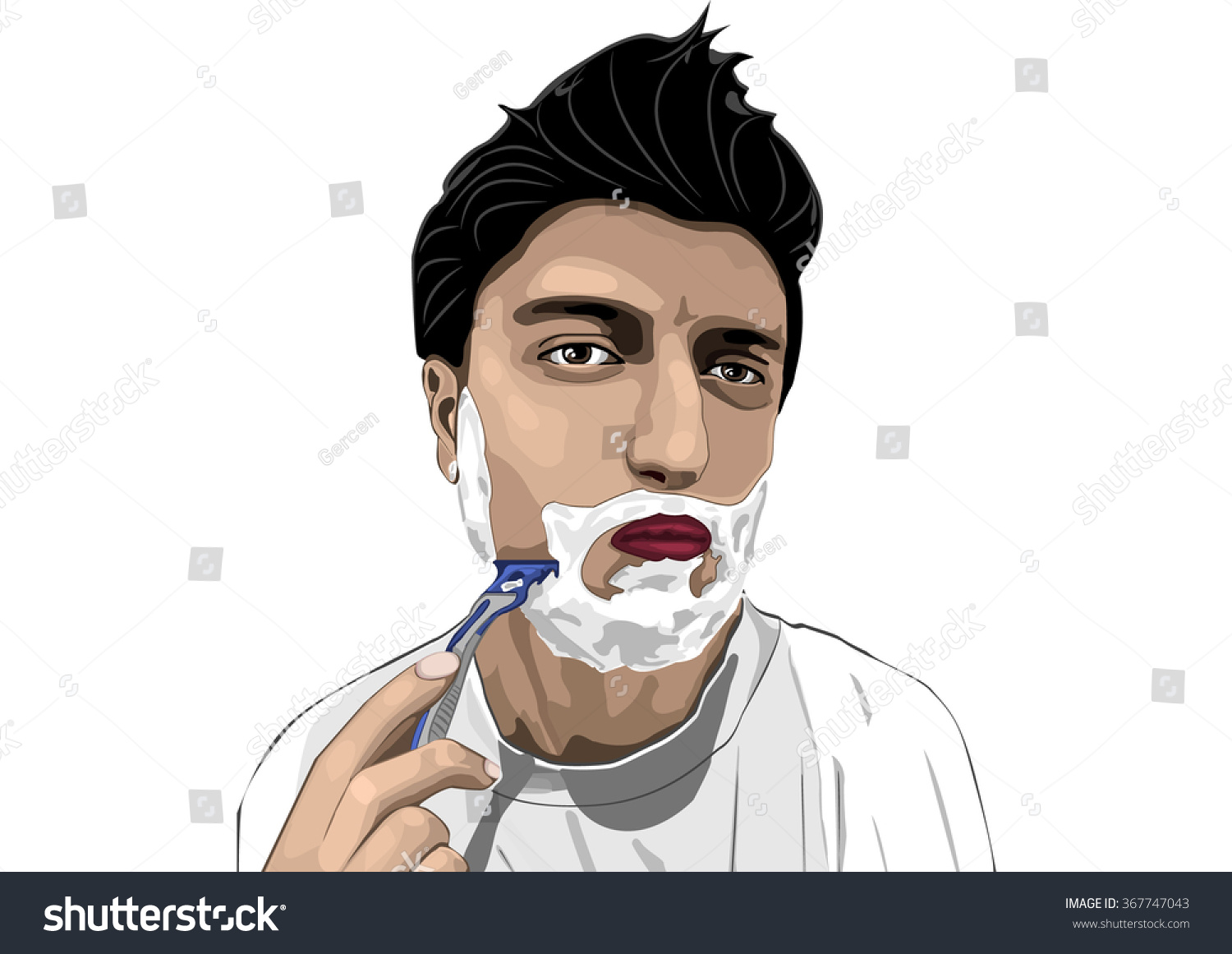 Man Shaves Art Stock Vector (Royalty Free) 367747043 | Shutterstock