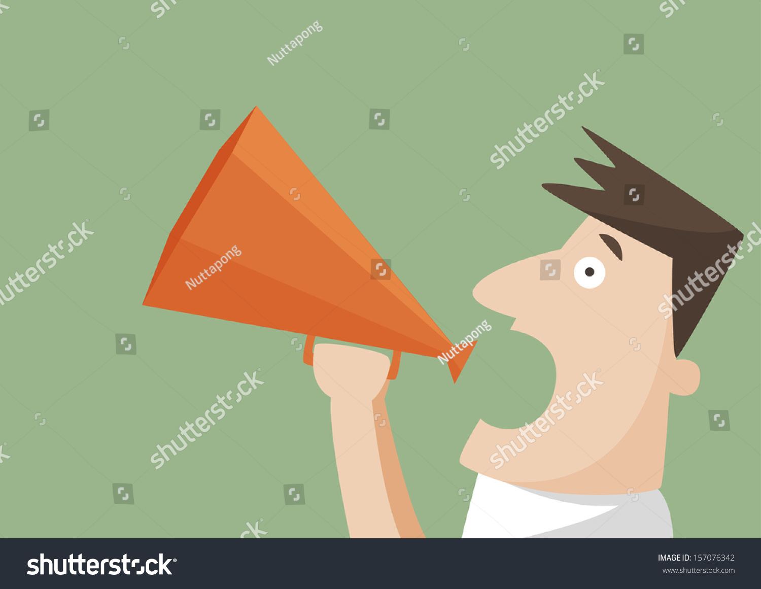 Man Shouting Megaphone Stock Vector (Royalty Free) 157076342 | Shutterstock