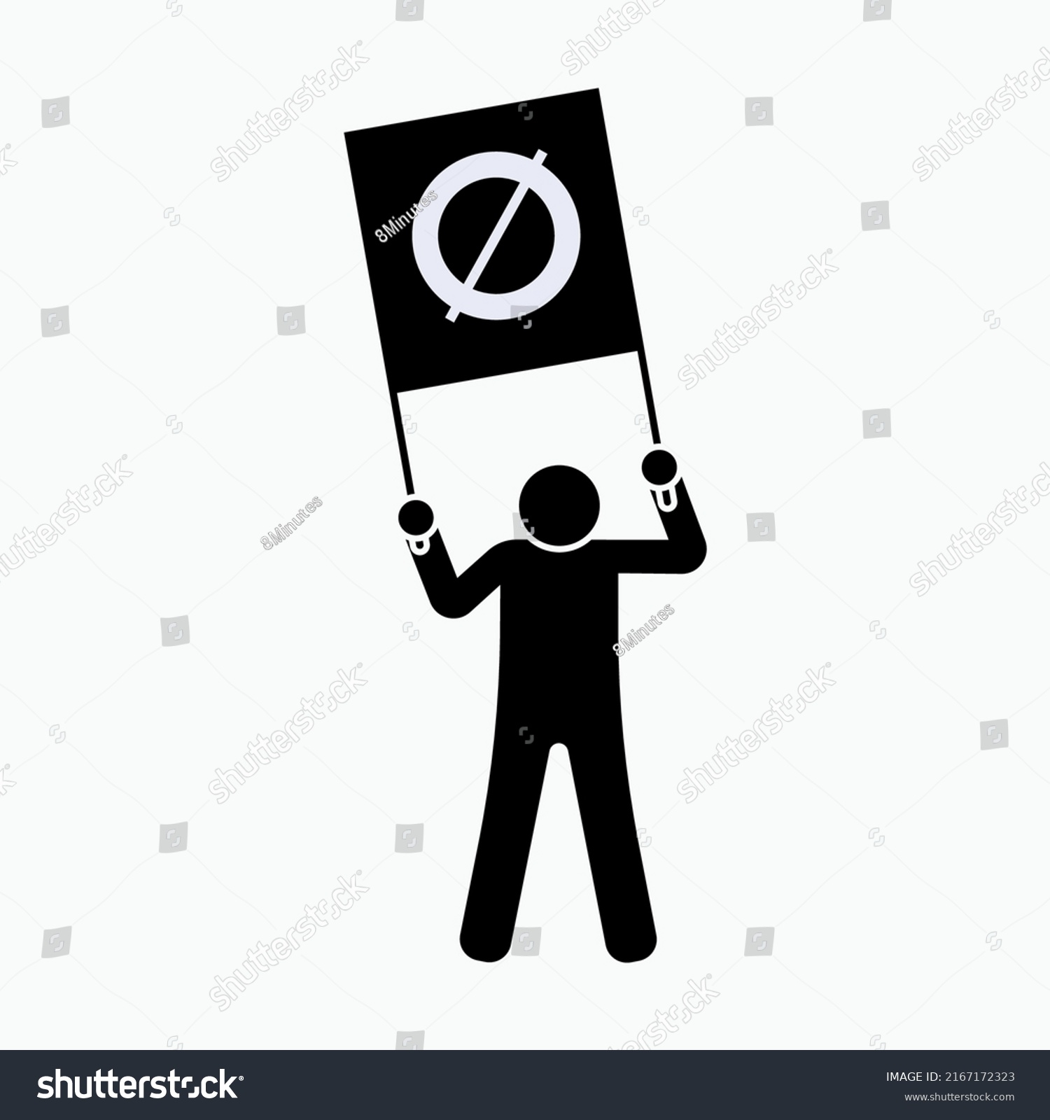 Man Showing Null Banner Zero Icon Stock Vector (Royalty Free ...