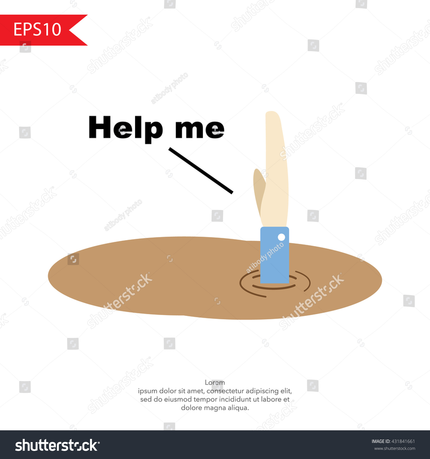 Man Sinking Into Quicksand Vector Stock Vector (Royalty Free) 431841661