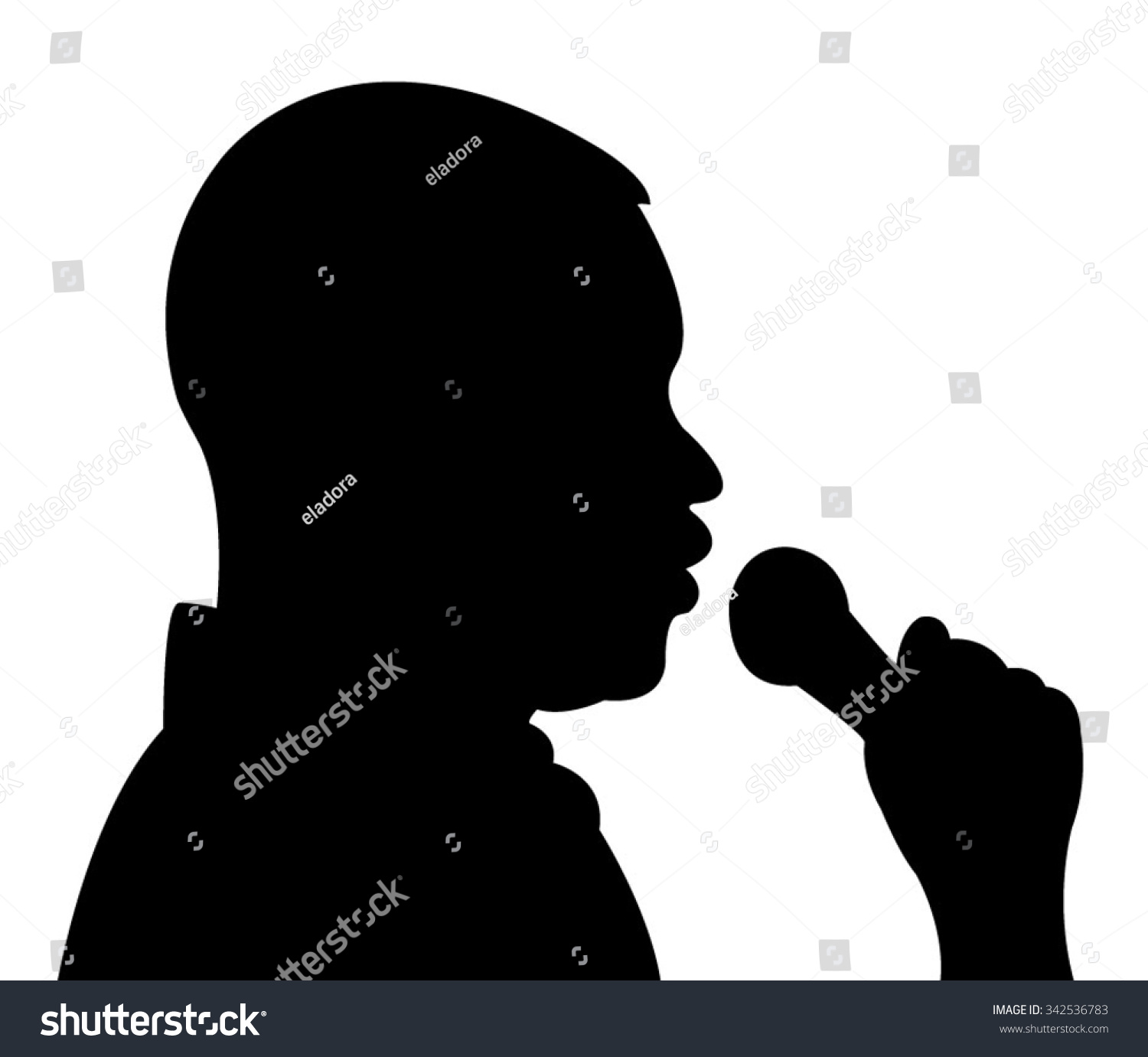 Man Talking Microphone Interview Stock Vector (Royalty Free) 342536783