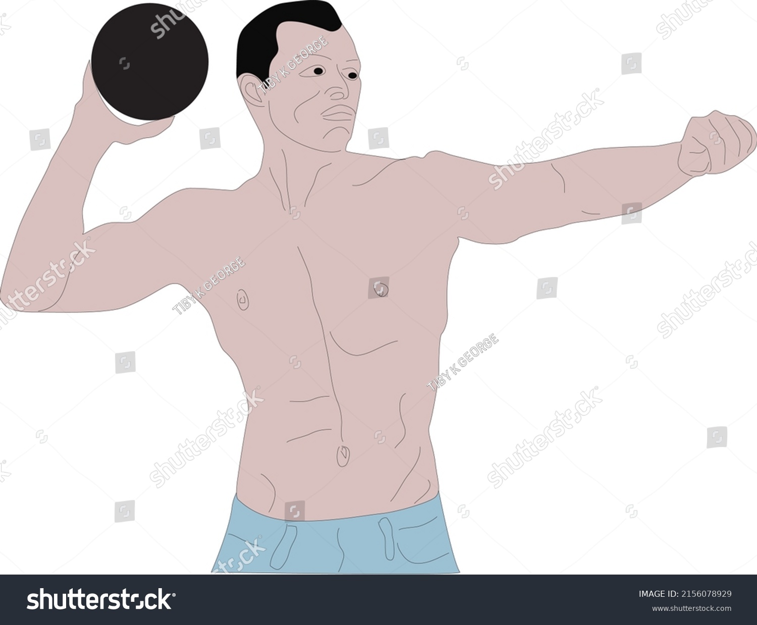 Man Throwing Ball Vector Illustration Stock Vector (Royalty Free ...