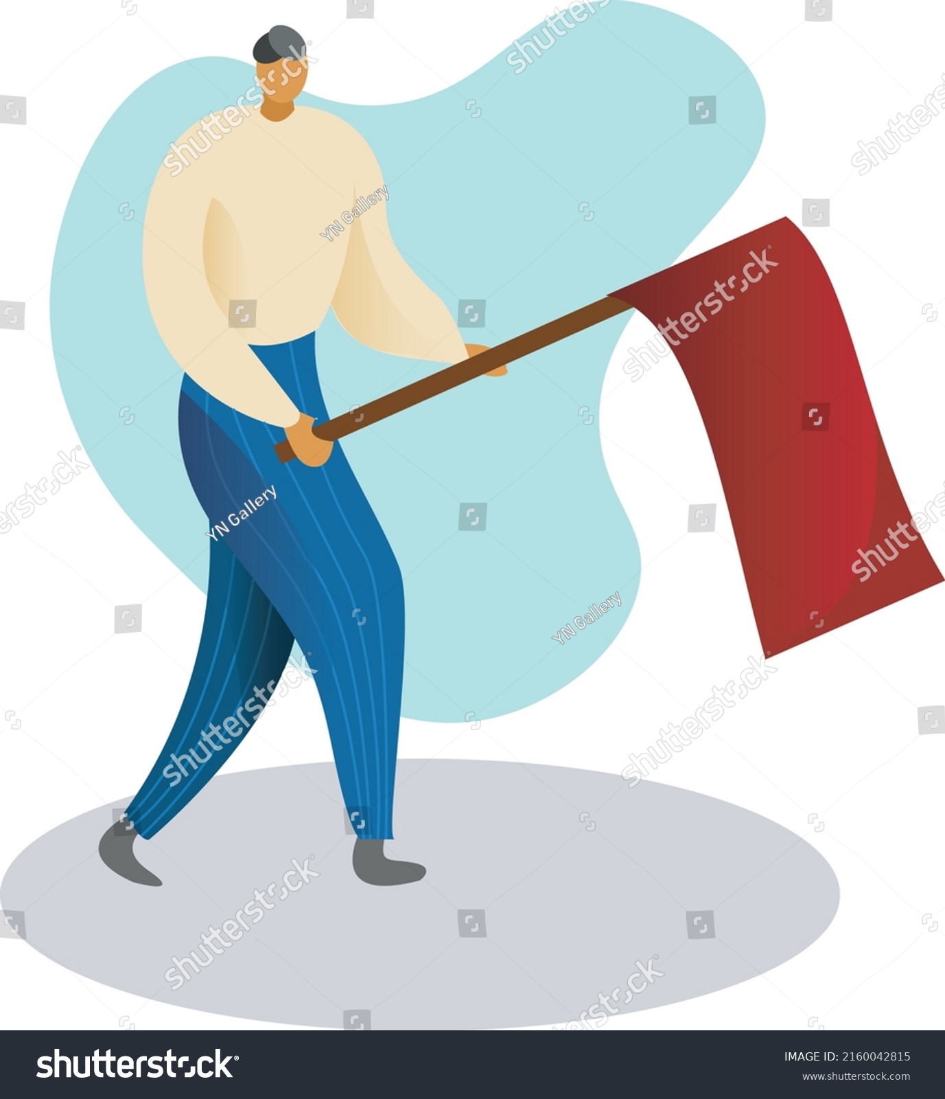 Man Flag Flat Vector Character Design Stock Vector (Royalty Free ...