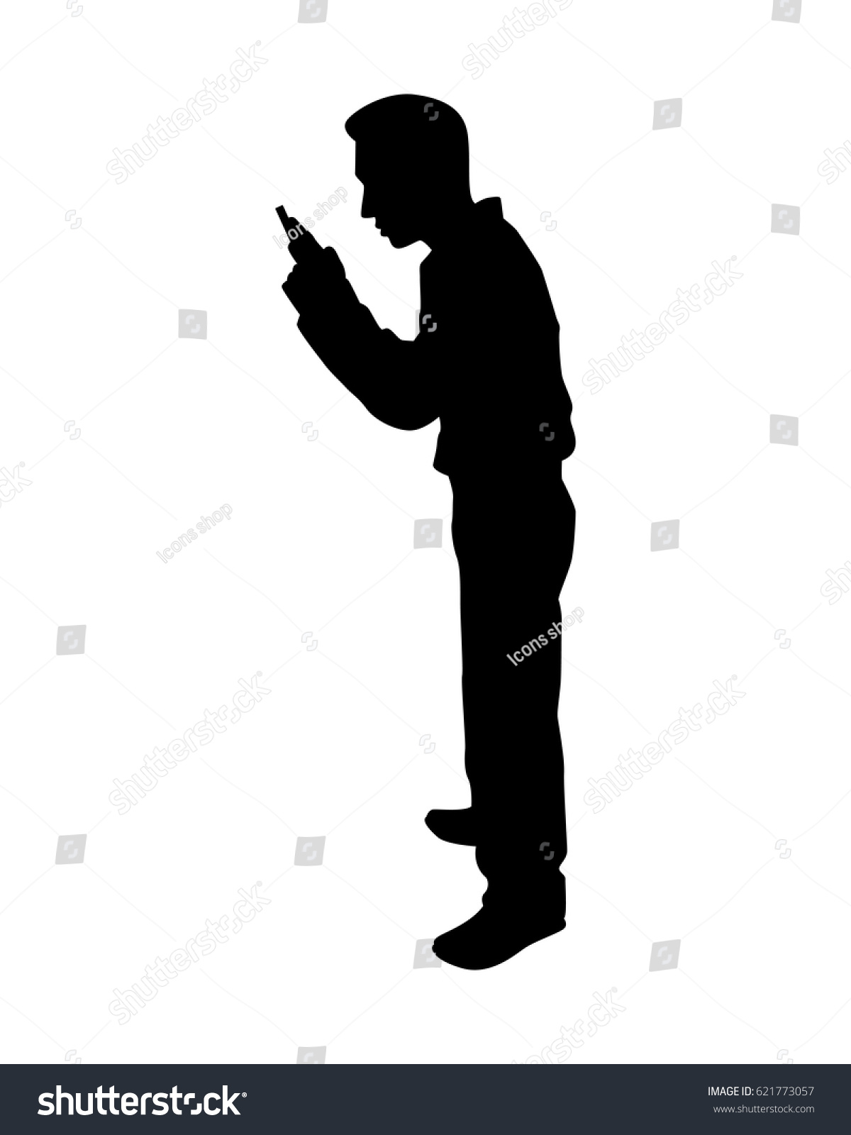 Man Mobile Phone Vector Stock Vector (Royalty Free) 621773057 ...