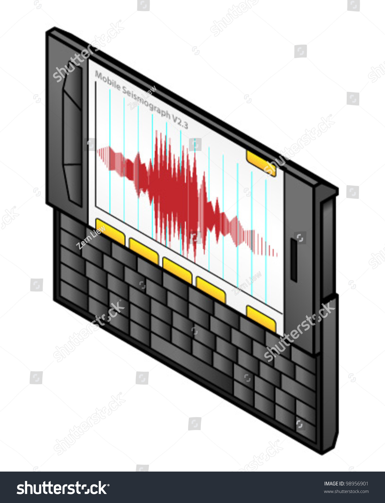 Mobile Seismograph App Displaying Seismogram Stock Vector (Royalty Free ...