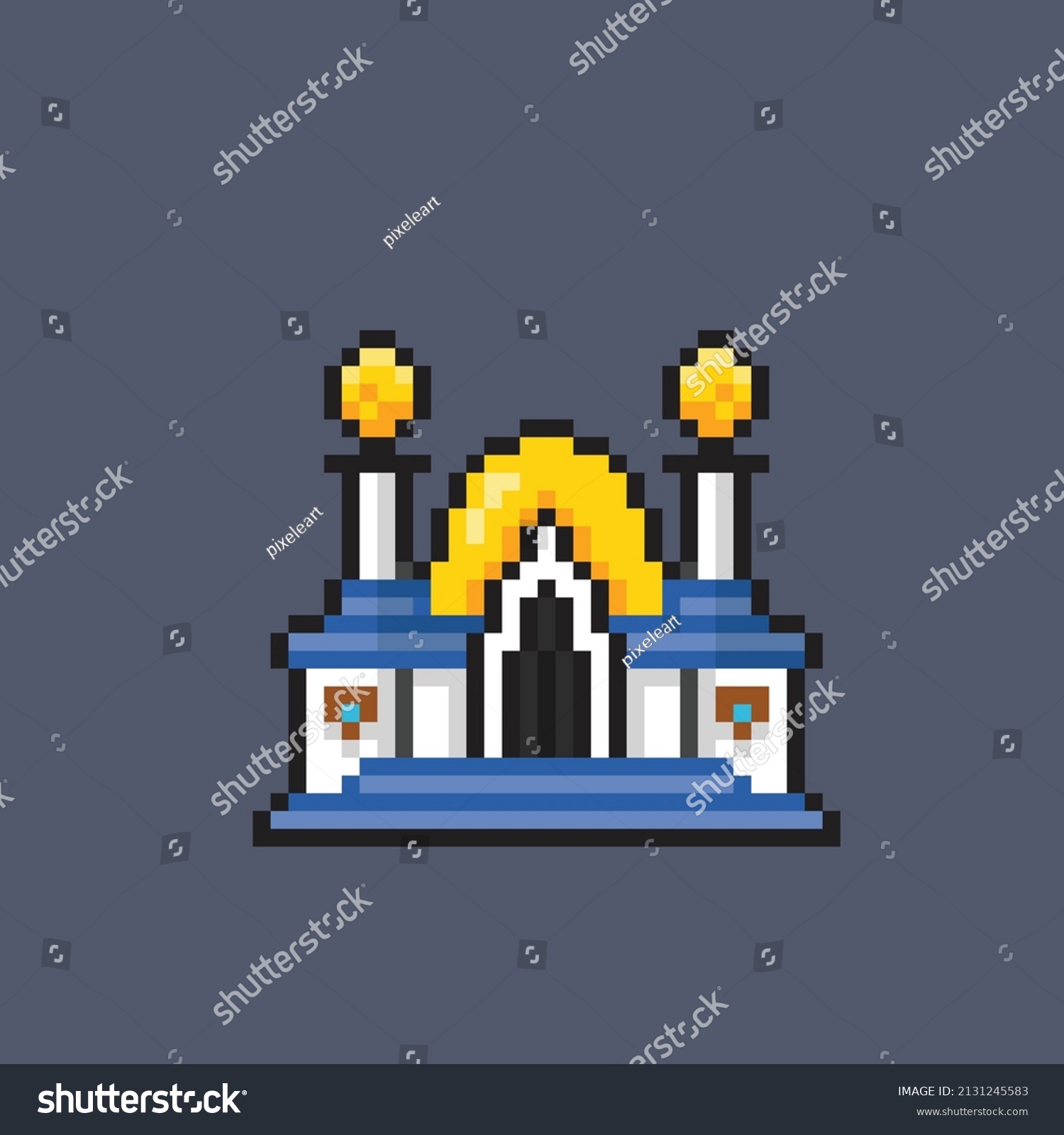 Mosque Pixel Style Stock Vector (Royalty Free) 2131245583 | Shutterstock