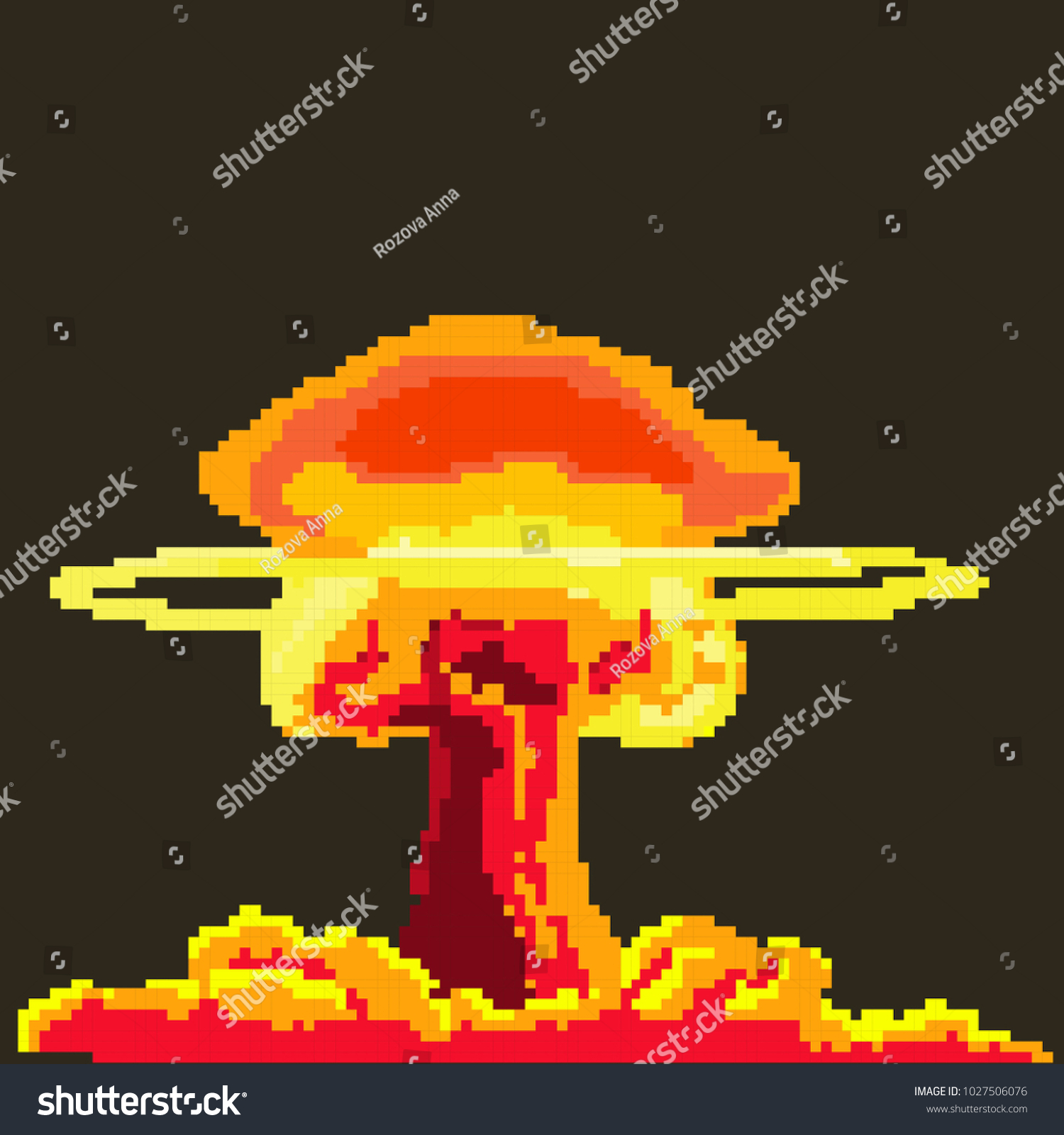 Nuclear Explosion Pixels On Black Background Stock Vector (Royalty Free ...