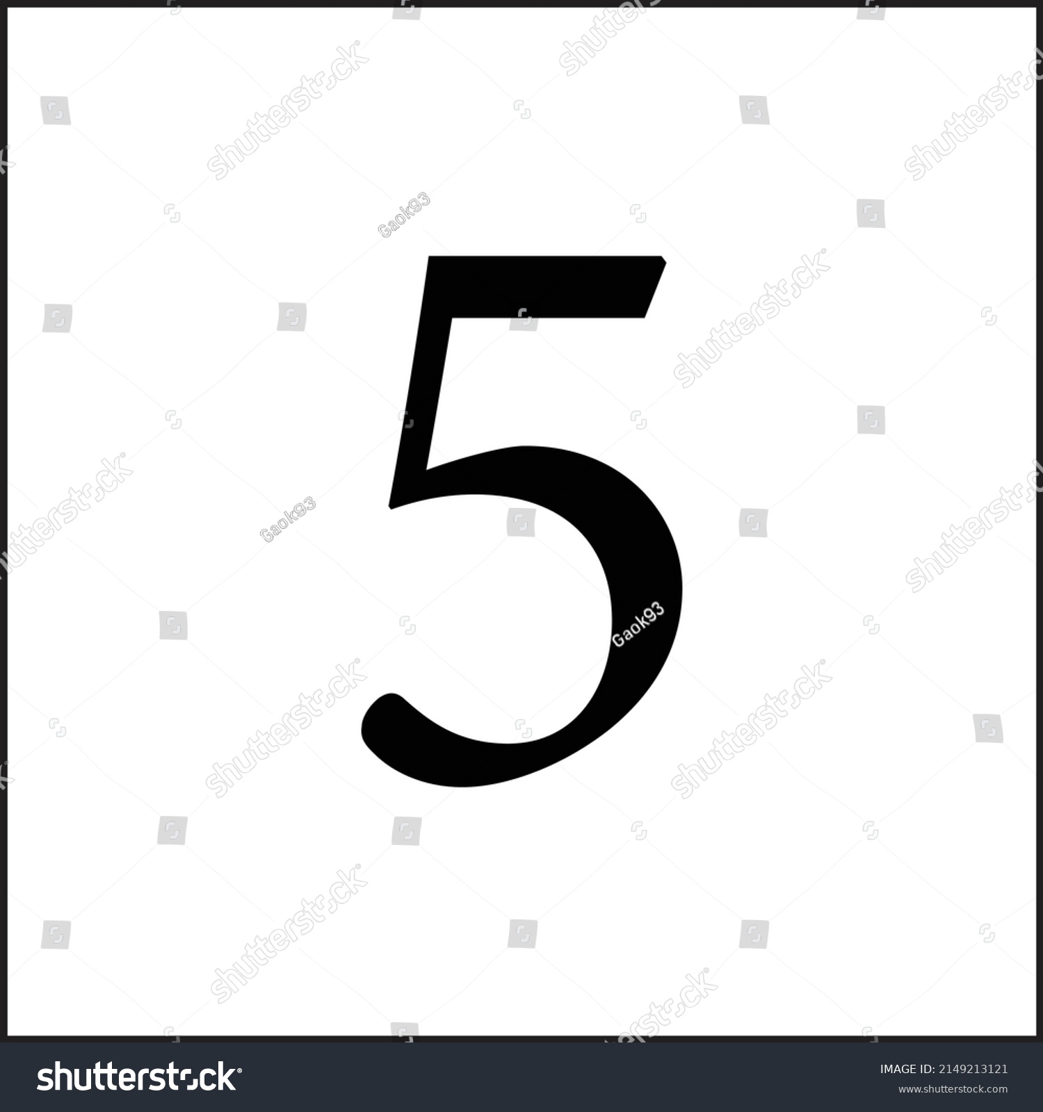 Number 5 Black Vector Stock Vector (Royalty Free) 2149213121 | Shutterstock